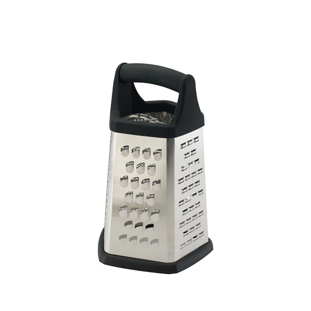 Winco GT-401 5 Sided Box Grater - 5" x 5" x 8", Stainless Steel