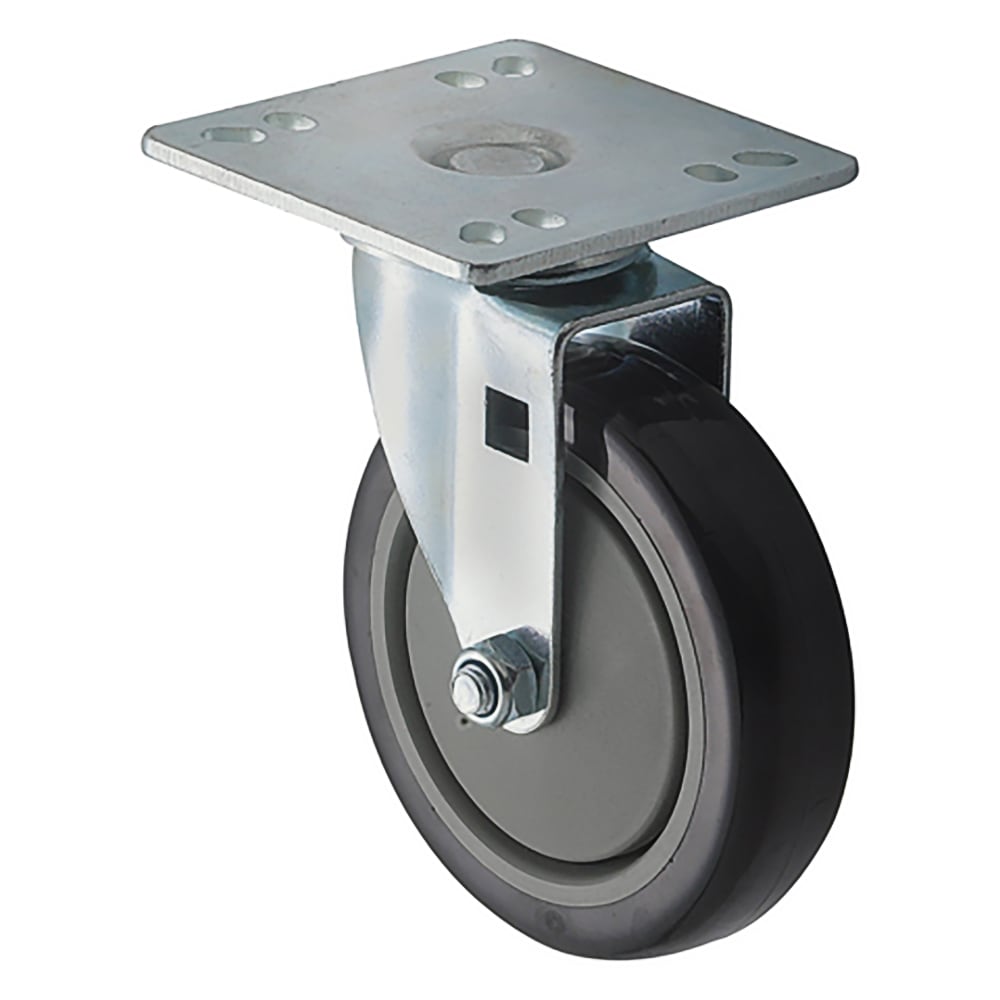 Winco CT-44 2 Piece Universal Plate Caster Set w/ 5" Wheel, 4" x 4"