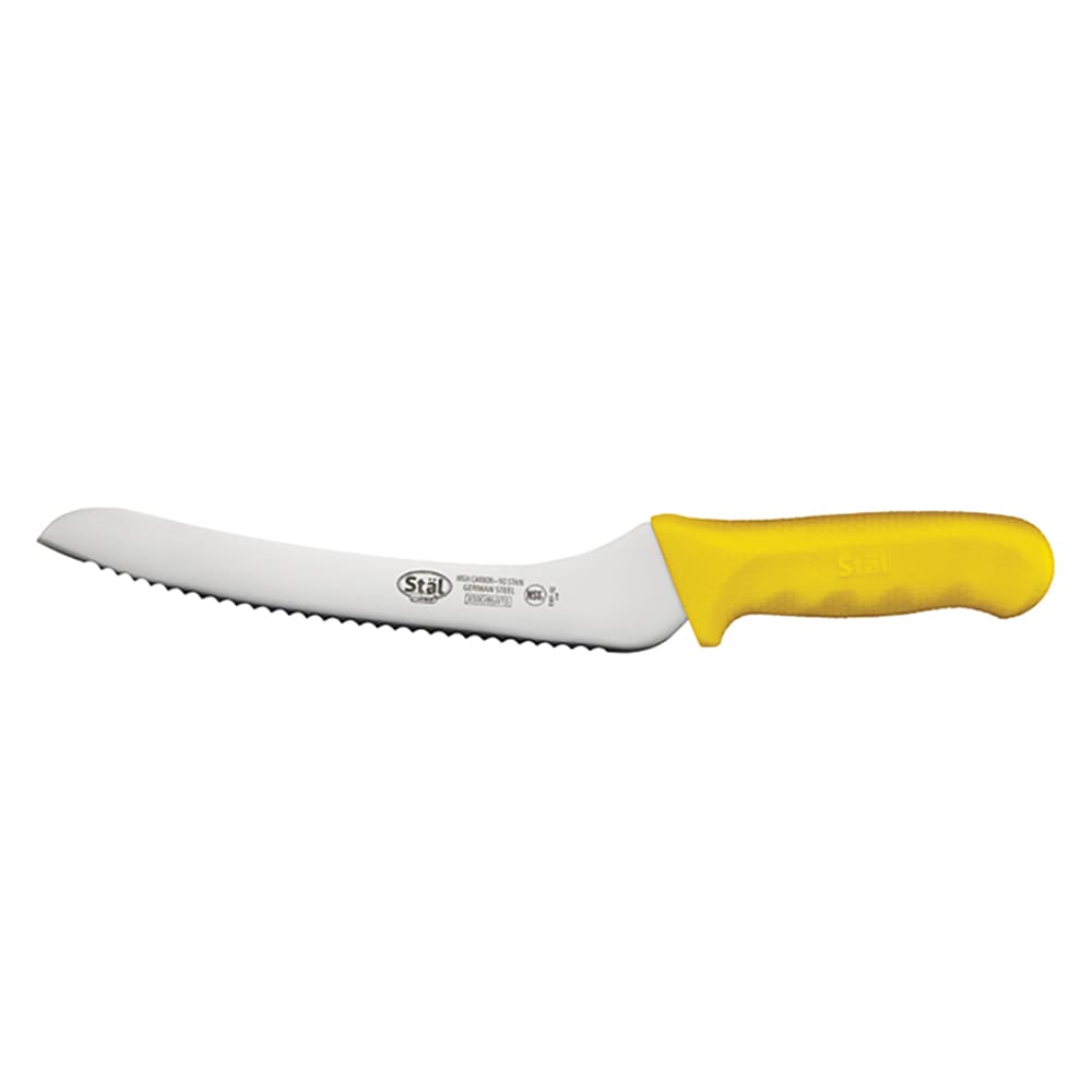 Winco KWP-92Y 9" Bread Knife w/ High Carbon Steel Blade & Yellow Poly ...