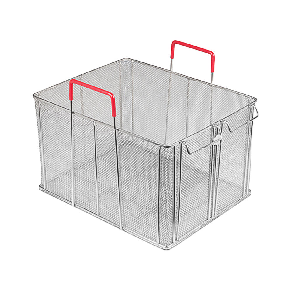 Winco MPN-1613 Rectangular Bulk Pasta Boil Basket - 16 1/4" x 12 7/8" x ...