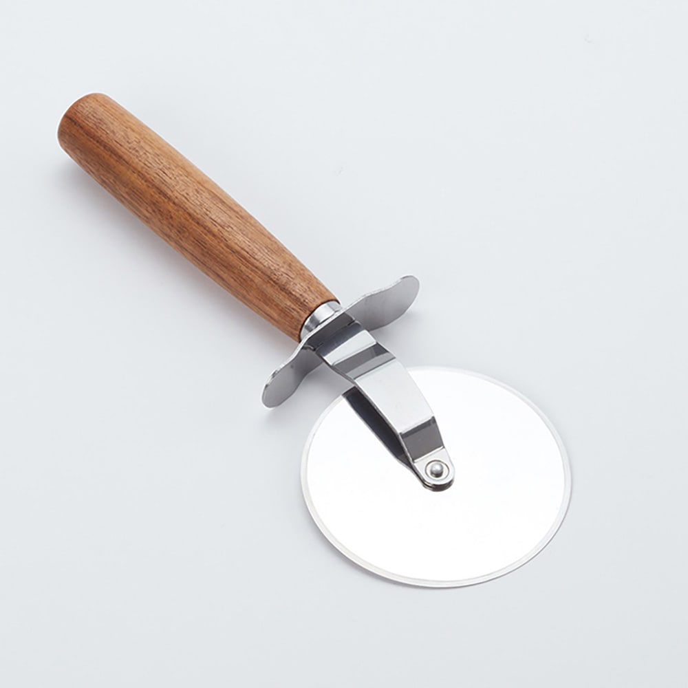 American Metalcraft PCA3 3 1/2" Pizza Cutter w/ Acacia Wood Handle ...