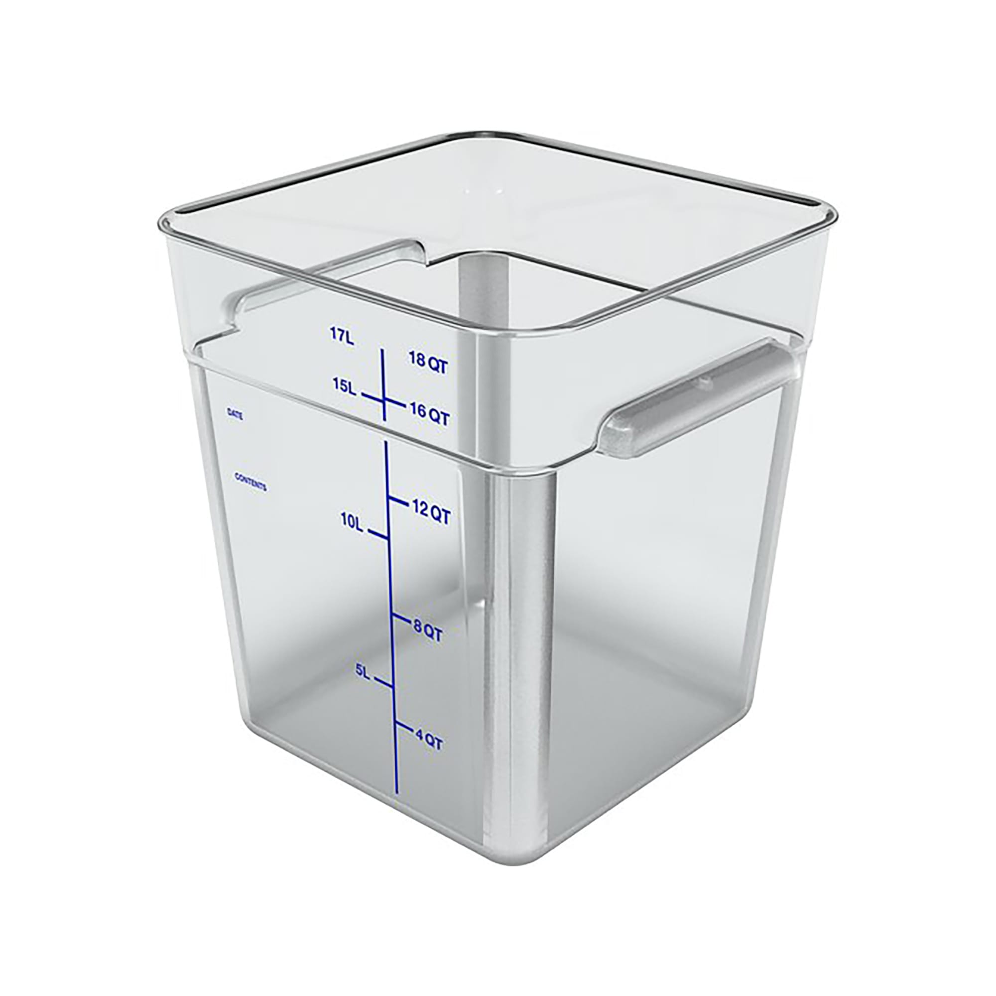 Carlisle 18 qt Square Food Storage Container - Polycarbonate, Clear ...