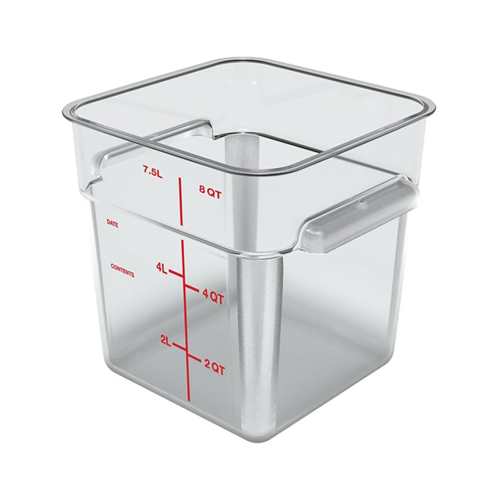 Carlisle 8 qt Square Food Storage Container - Polycarbonate, Clear ...