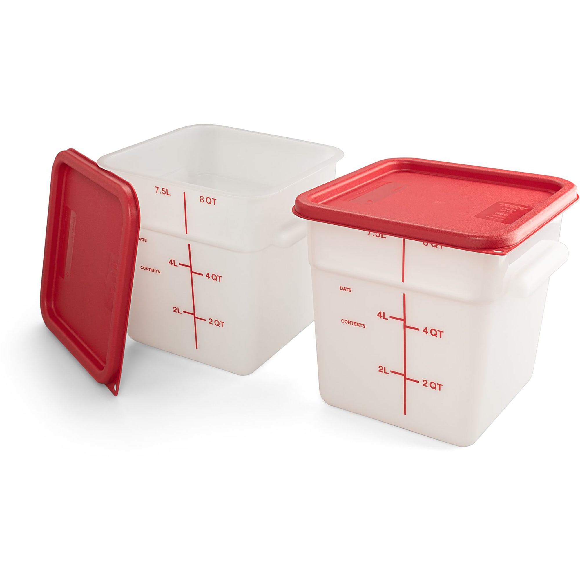 Carlisle 8 qt Square Food Storage Container w/ Lid - Polyethylene ...