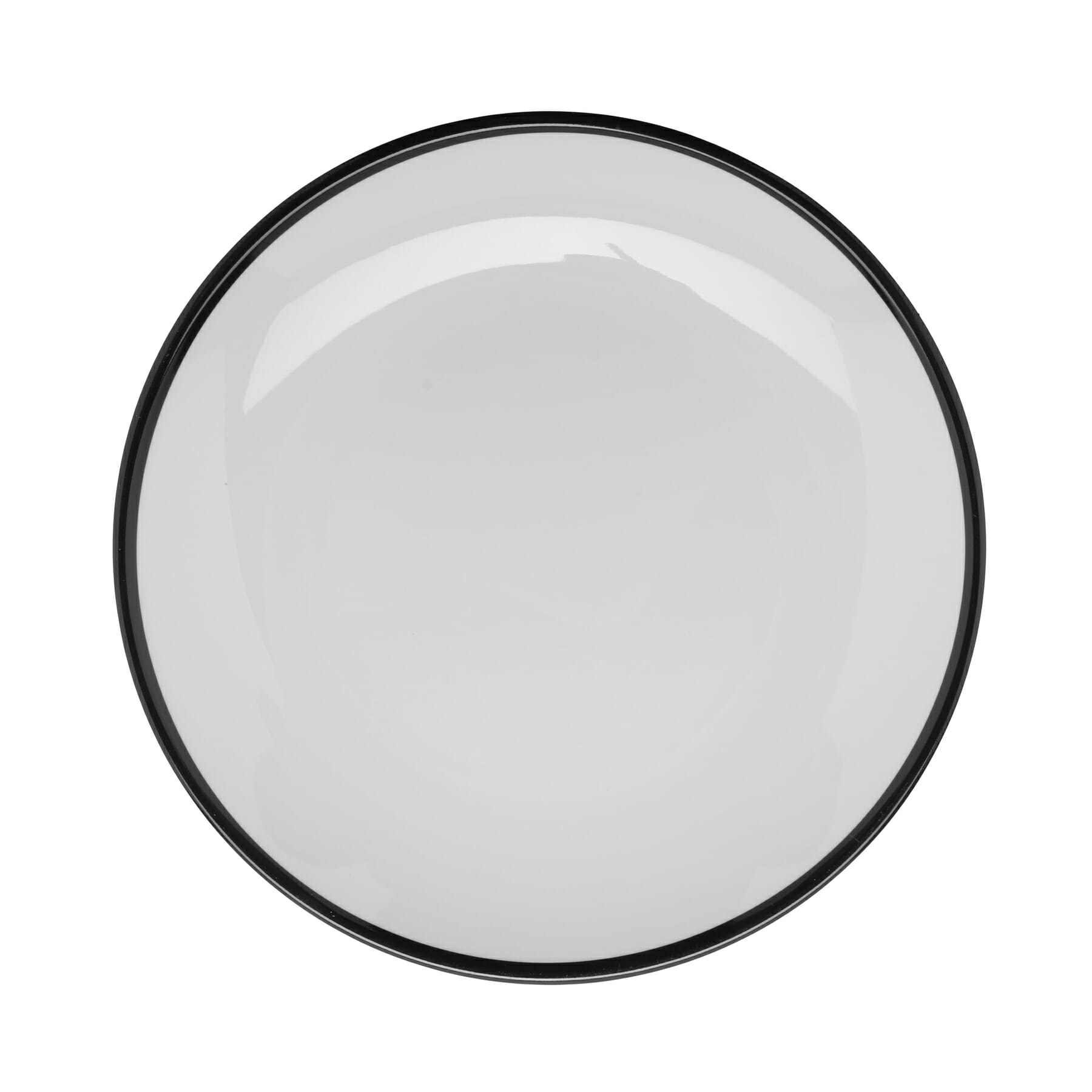 GET 8" Round Melamine Bread/Side Dish Plate, White w/Black Trim (CS-800 ...