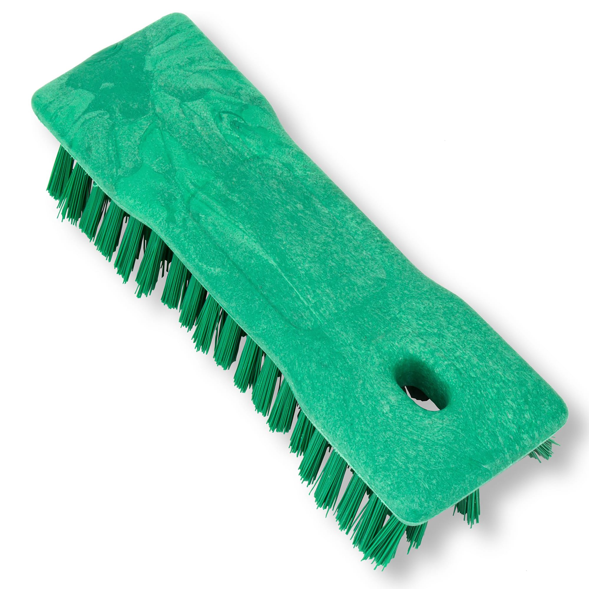 Carlisle 8" Comfort Grip Hand Scrub - Polyester Bristles, Green (42024EC09)