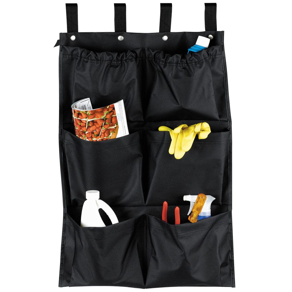 Hospitality 1 Source Deluxe Caddy Bag w/ 6 Pockets - Polyester, Black ...