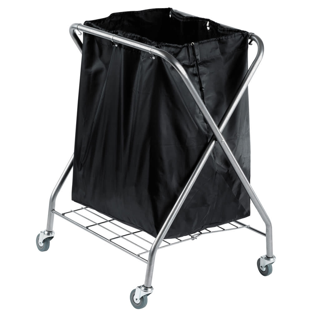 Hospitality 1 Source Laundry Cart w/ (6) Bushel Capacity - Black Nylon ...