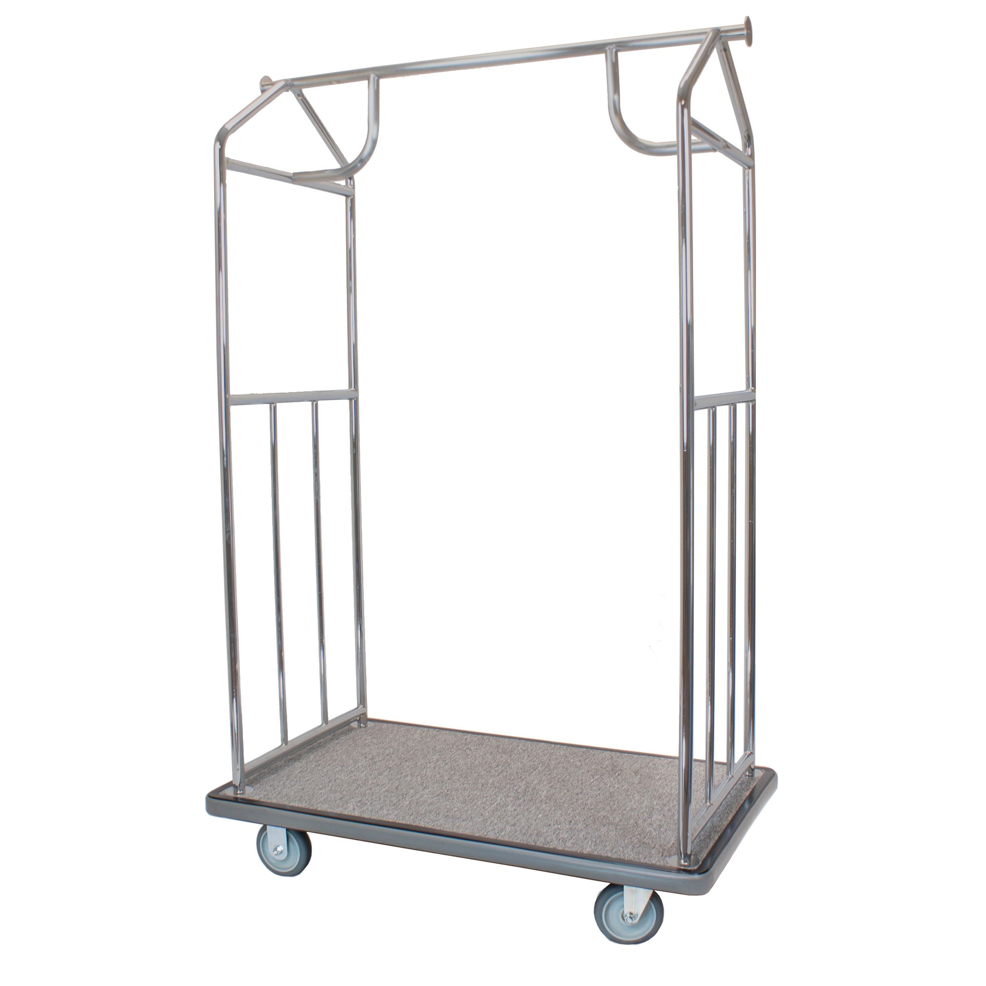 Hospitality 1 Source Luggage Cart w/ Carpeted Deck - 43"L x 25"W x 67"H ...