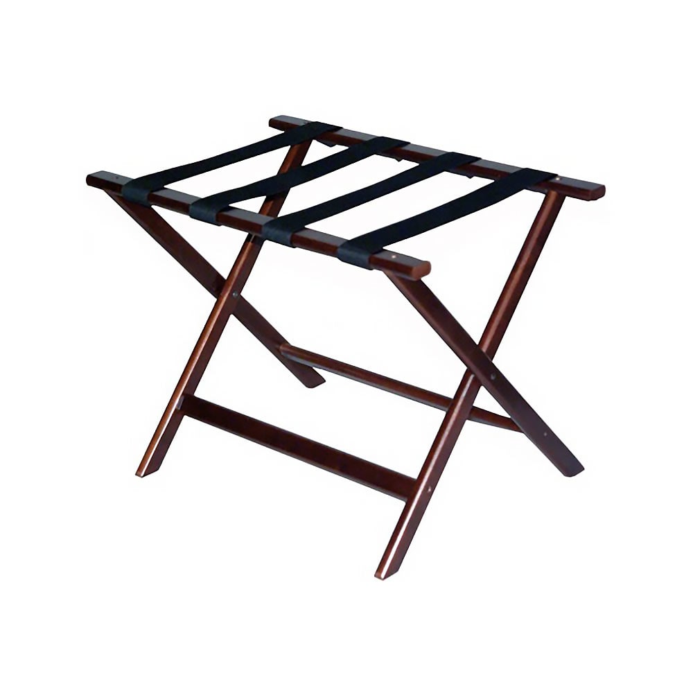 CSL Wood Luggage Rack w/ 2 1/4" Black Poly Straps - 26"W x 17"D x 19 1/ ...