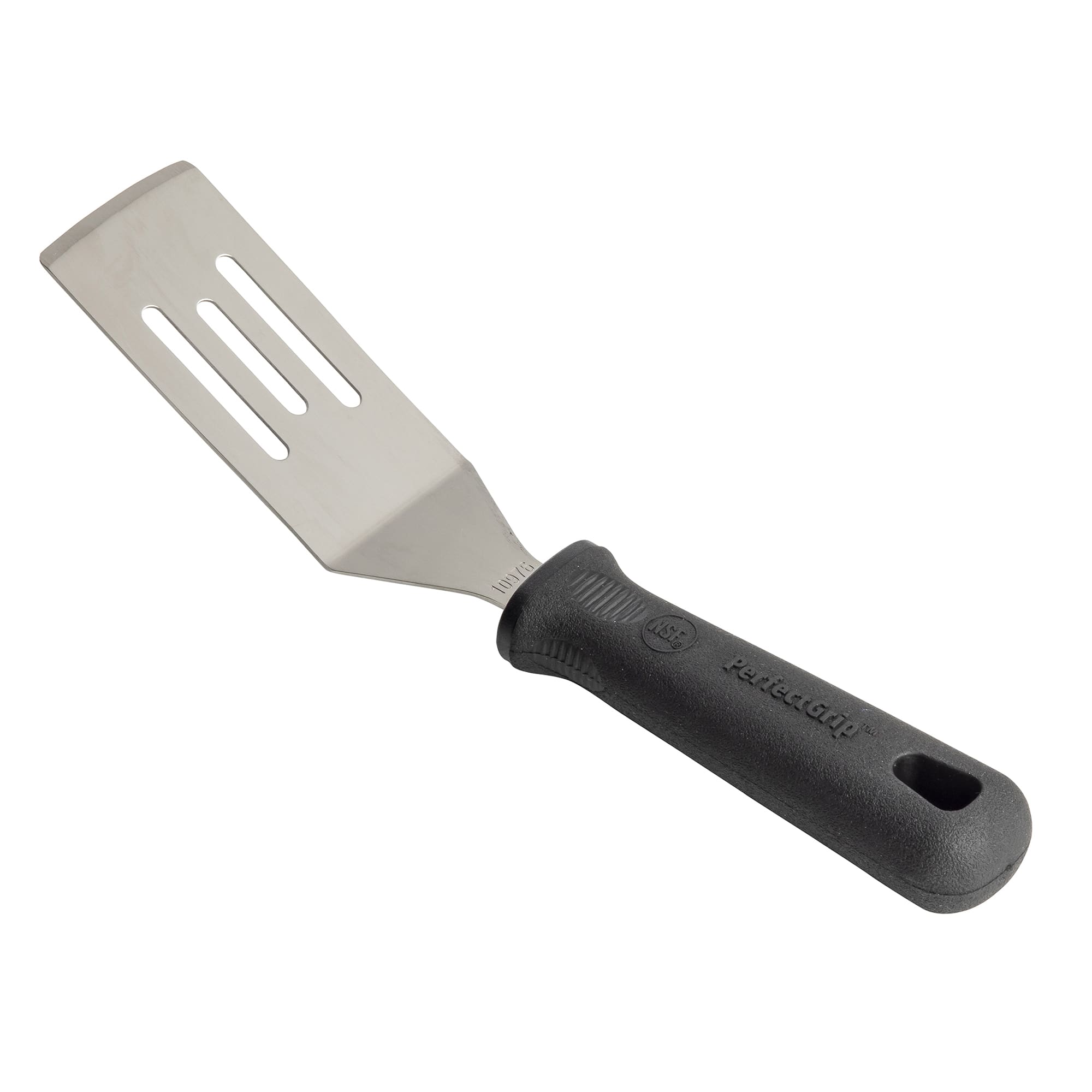Tablecraft 10976 3" Slotted Spatula w/ Ergonomic Soft Grip Handle, Black