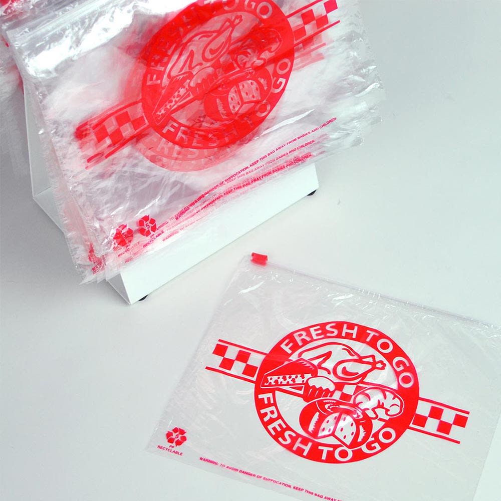 LK Packaging Slide Seal Printed Deli Bag - 8" x 10", Poly (FSL108RP)