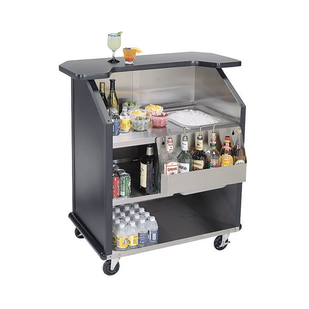 Lakeside 884 43" Portable Bar w/ 40 lb Ice Bin & Speed Rail - Red Maple