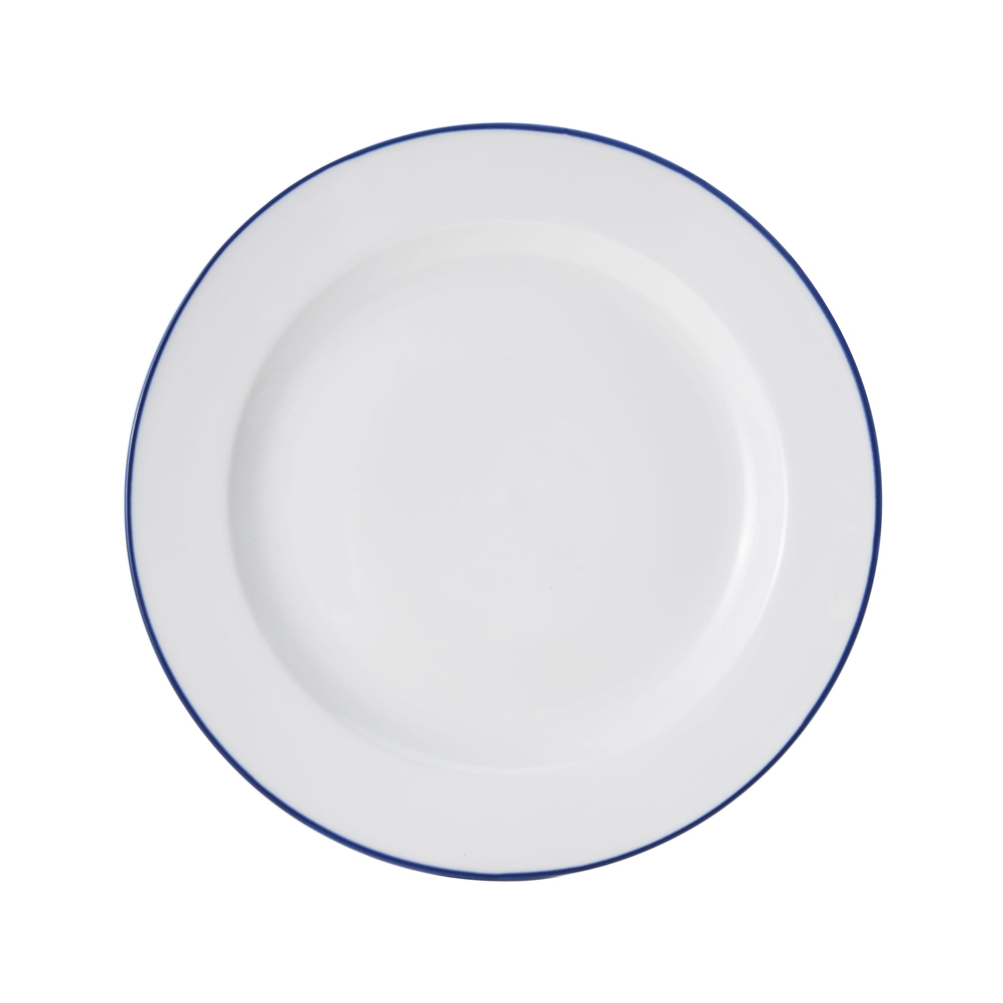 Mikasa Hospitality 12" Round Bistro Plate - Porcelain, Blue Pinstripe ...