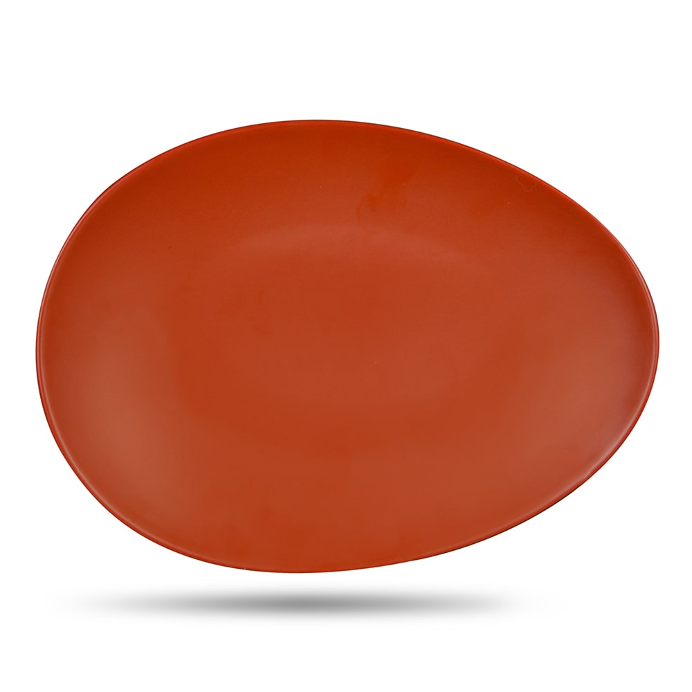 Libbey DRI-8-C Organic Oval Driftstone Plate - 13 3/4" x 10 1/8 ...