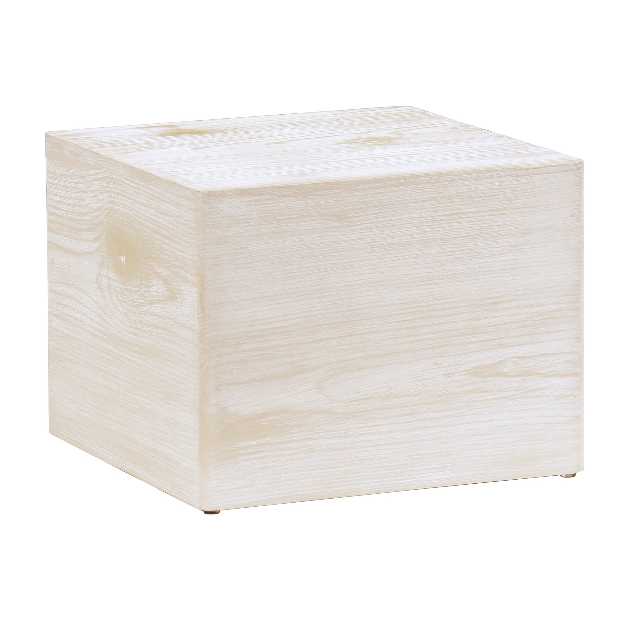 Cal-Mil 22420-9-113 12" Square Cube Riser - 9"H, Pine Wood, White-Washed