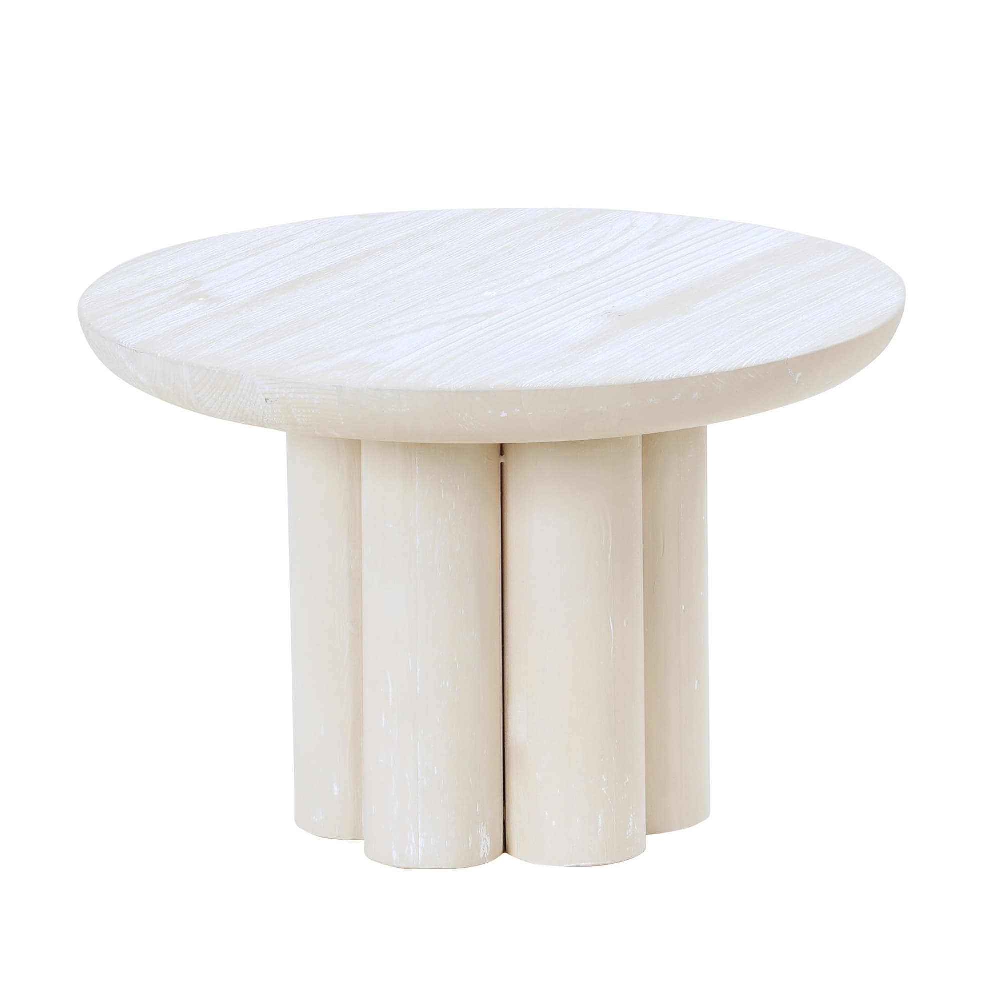 Cal-Mil 22453-8-113 12" Round Pedestal Riser - 8"H, Pine Wood, White-Washed