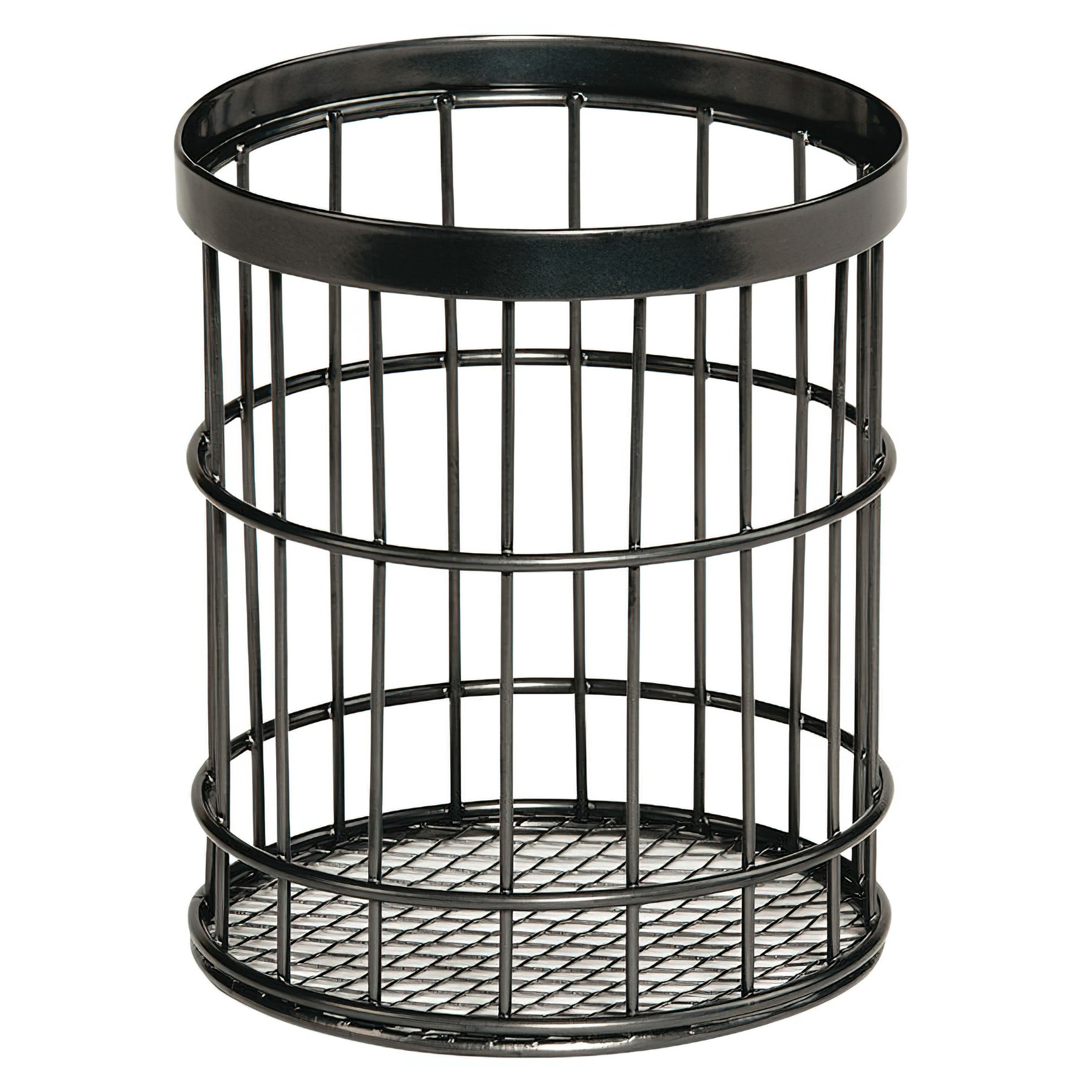 GET 4 1/2" Round Wire Basket - 5 1/2"H, Iron, Metal Gray (WB-55-MG)