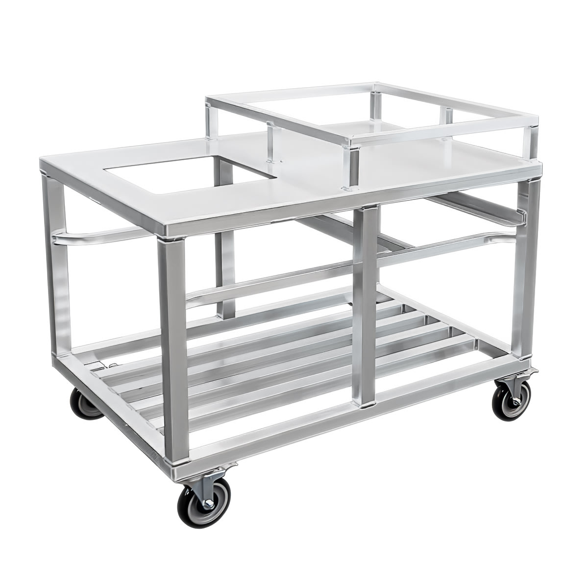 New Age 40"L Aluminum Bus Cart w/ (3) Levels, Silver (53757)