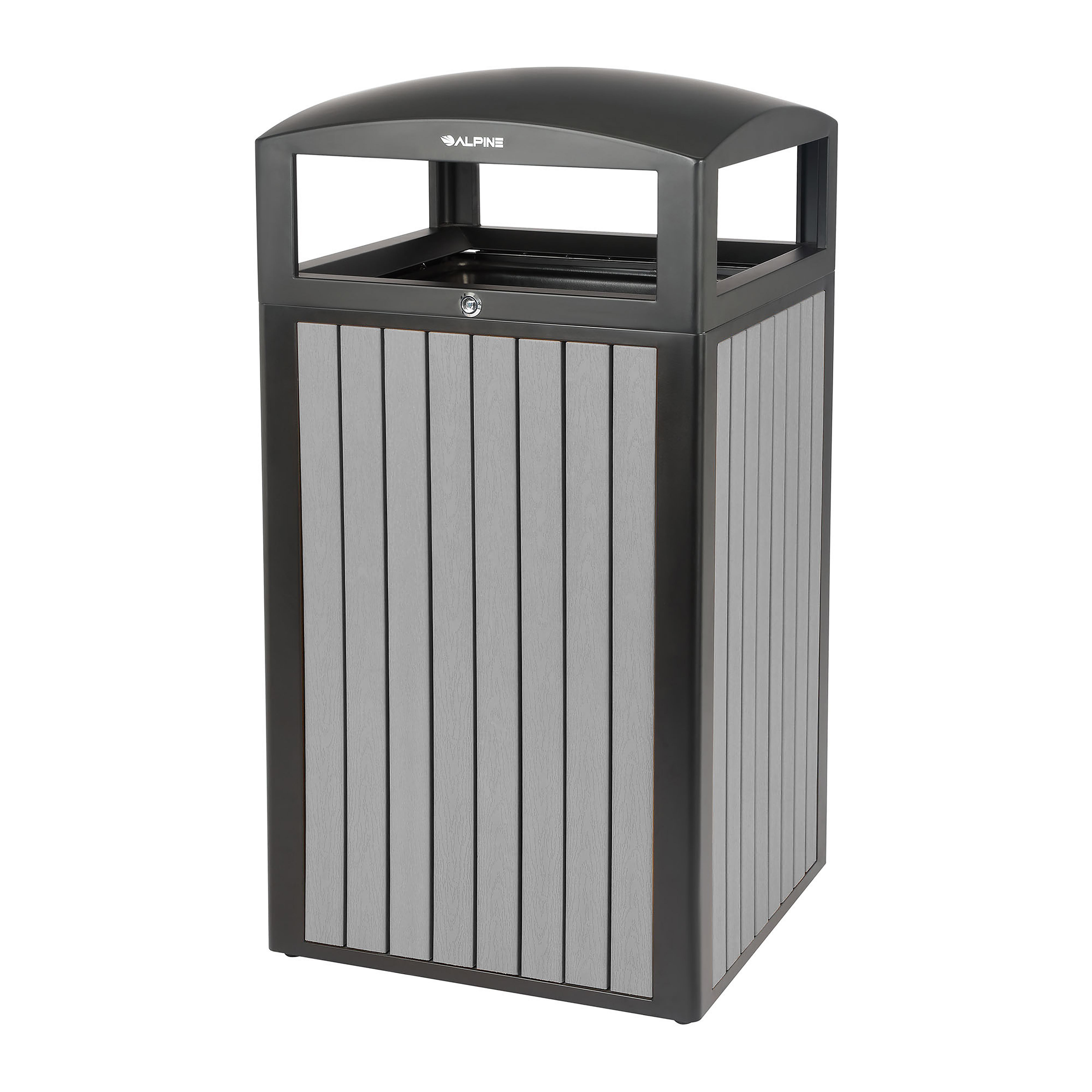 Alpine Industries ALP471-40-WD-GRY 40 Gallon Outdoor Trash Container w ...