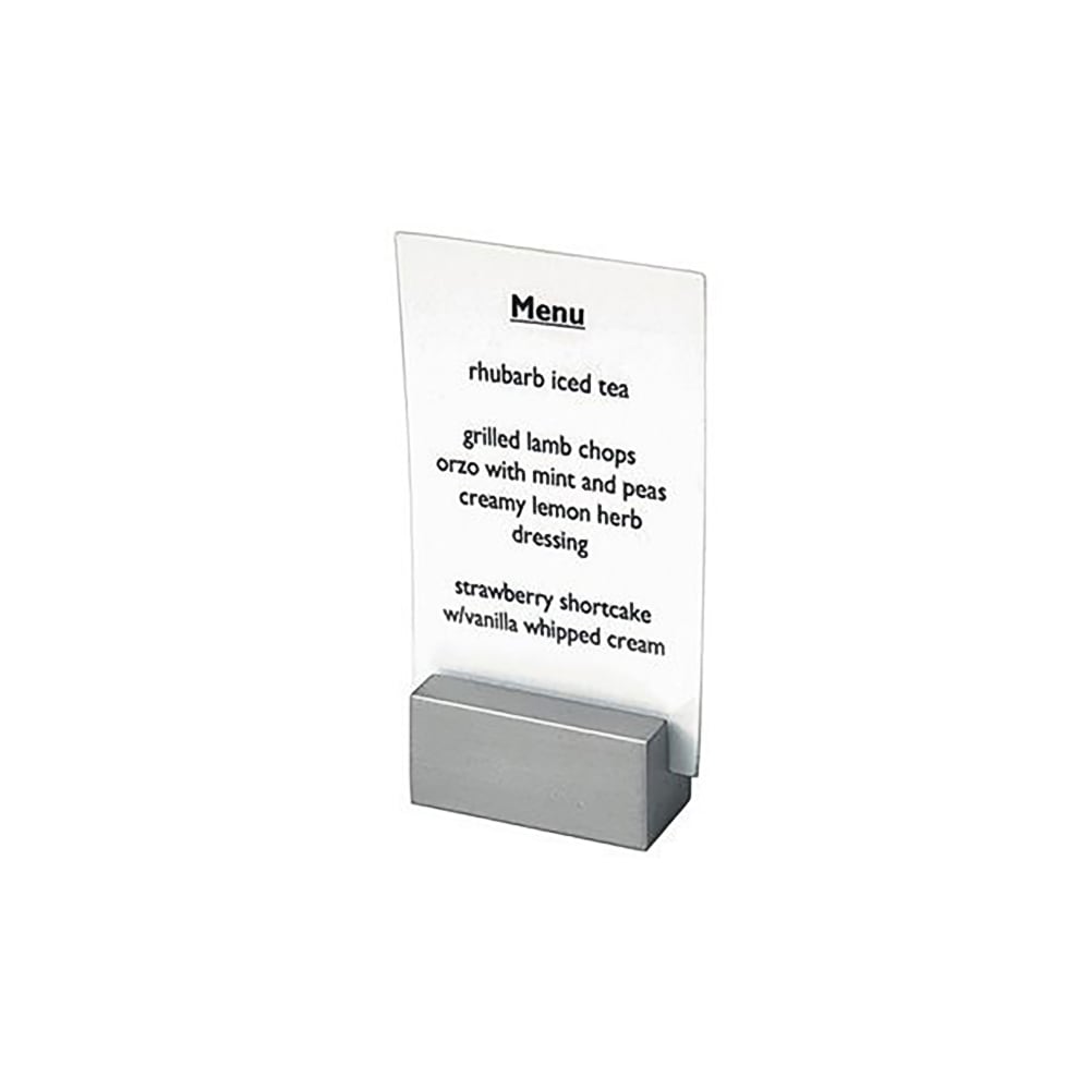 Front of the House 1 1/2" Tabletop Menu Card Holder - Stainless Steel ...