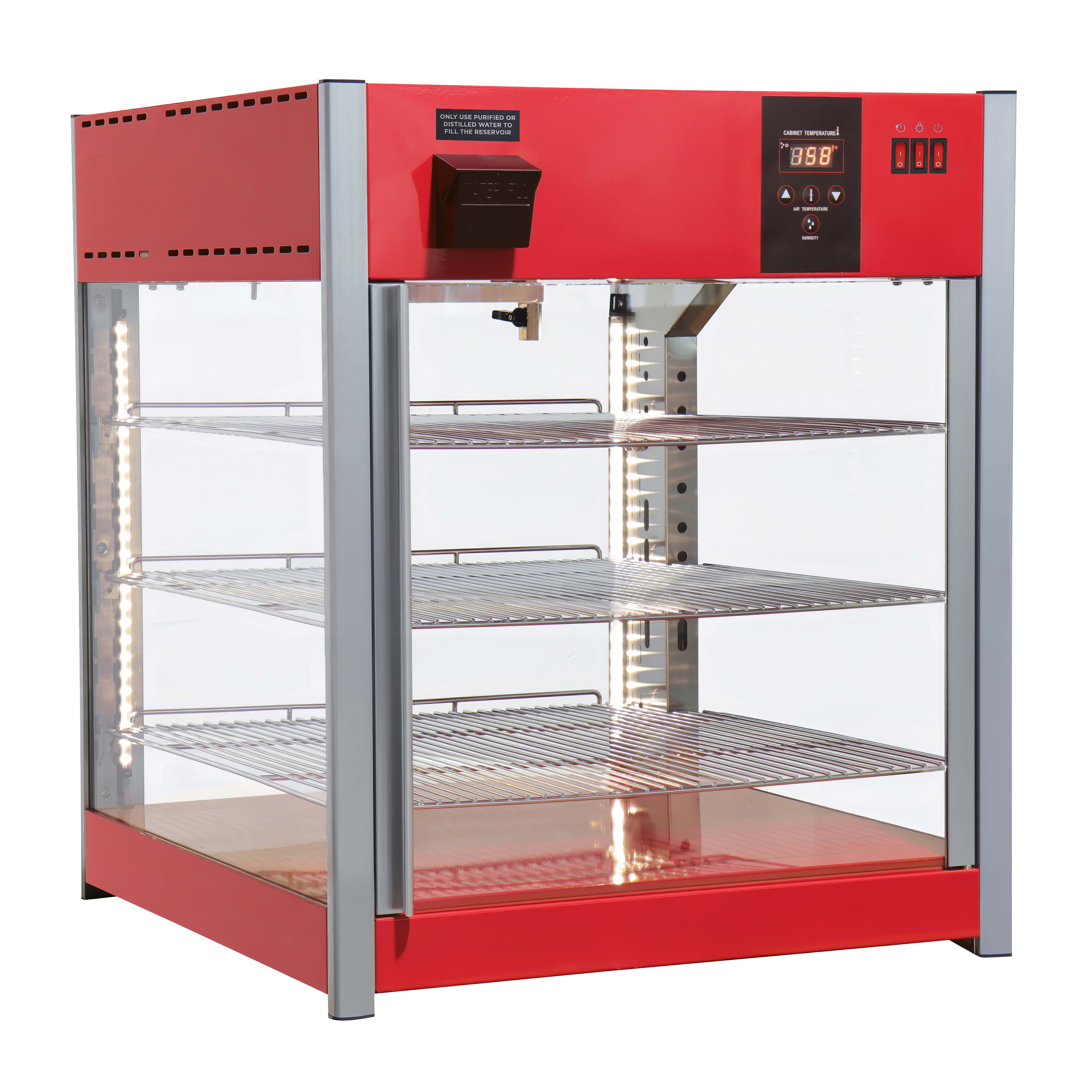 Winco EDM-1PT 23 5/8" Dual Service Countertop Heater Display Case - (3 ...