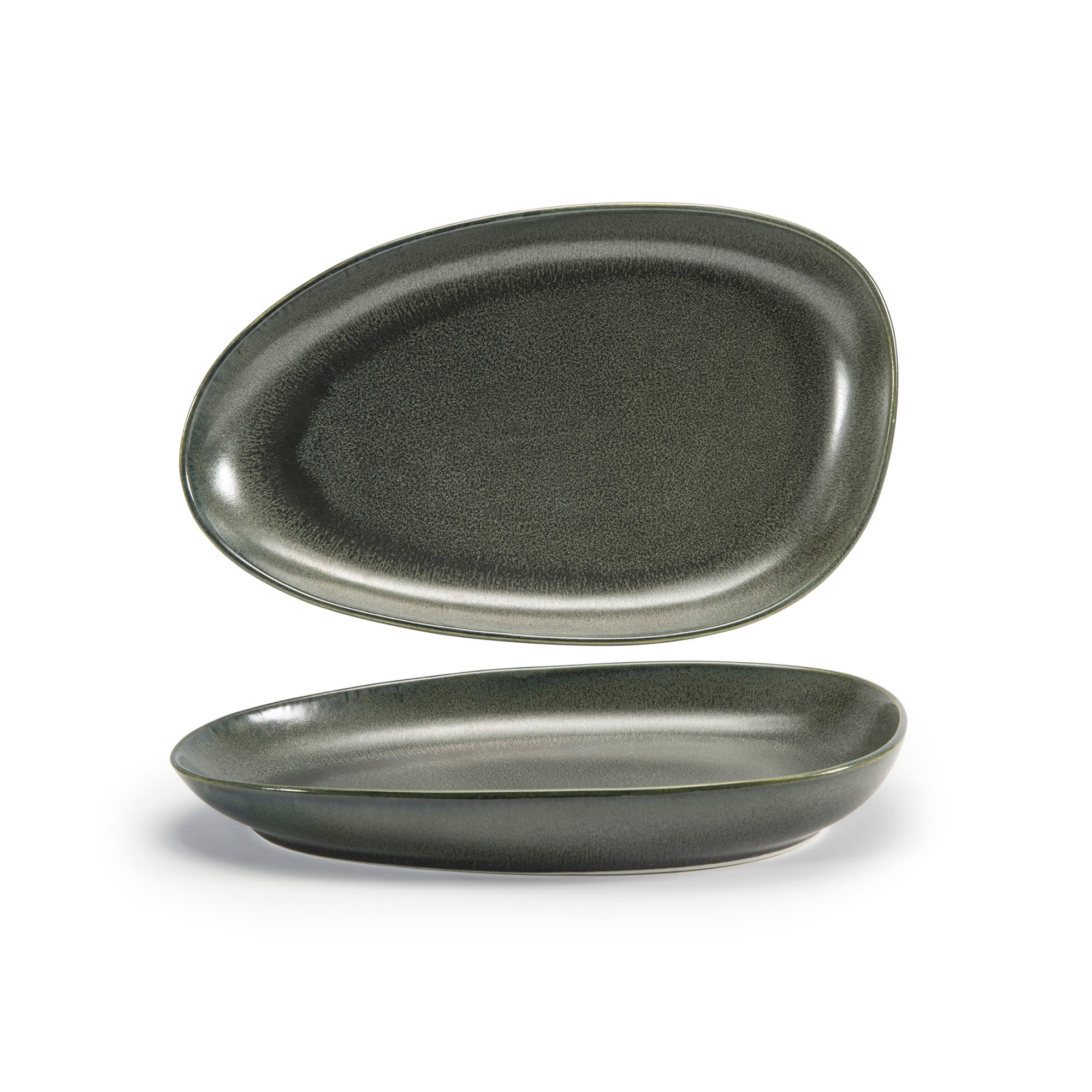 Front of the House Oval Kiln® Plate - 11" x 7", Porcelain, Sage ...