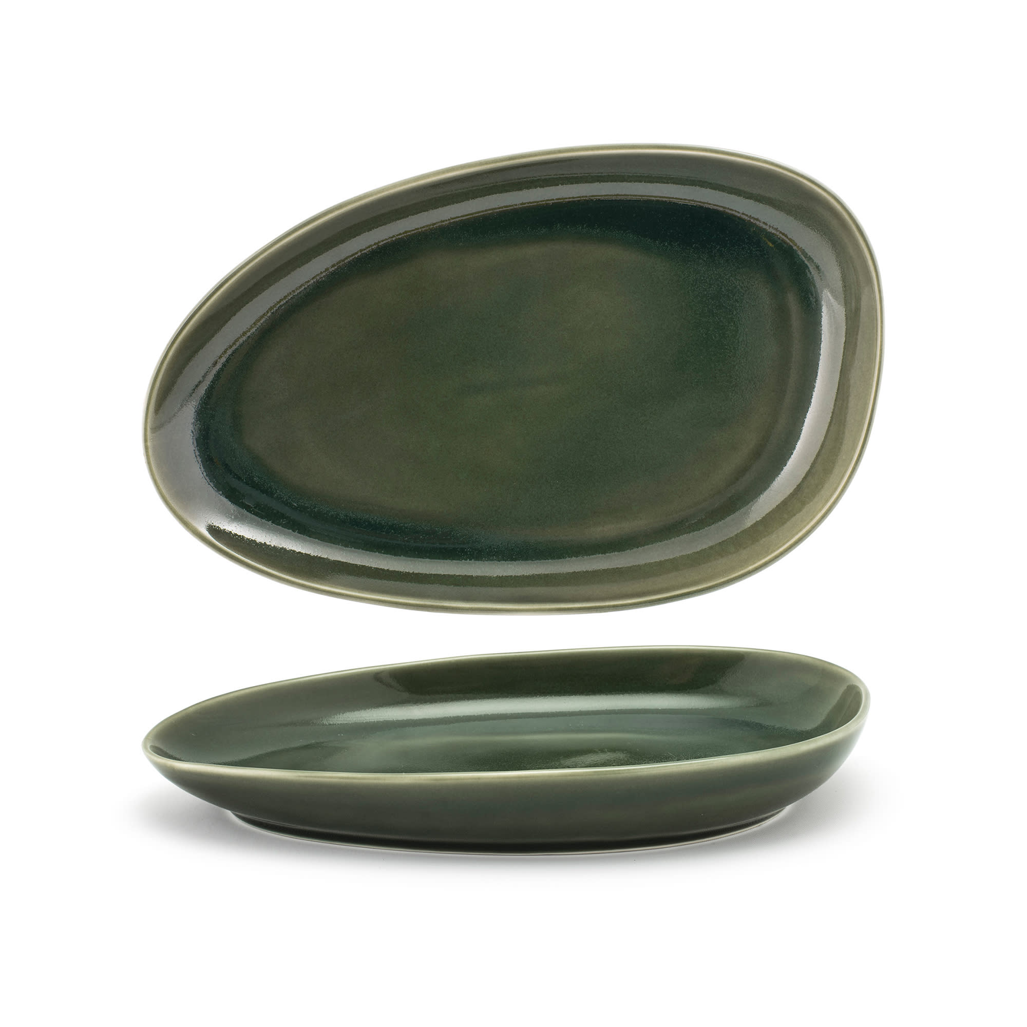 Front of the House Oval Kiln® Plate - 11" x 7", Porcelain, Leek ...