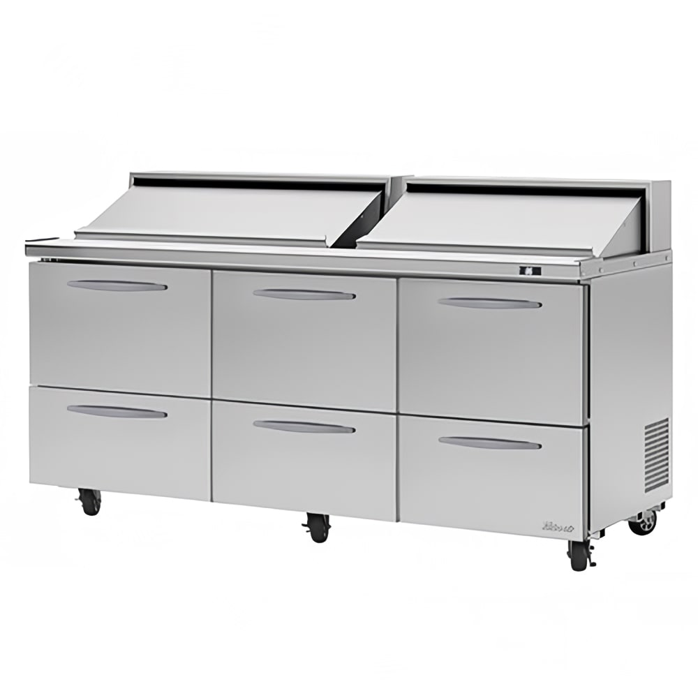 Turbo Air PST-72-D6-N 72 5/8" PRO Series Sandwich/Salad Prep Table w ...