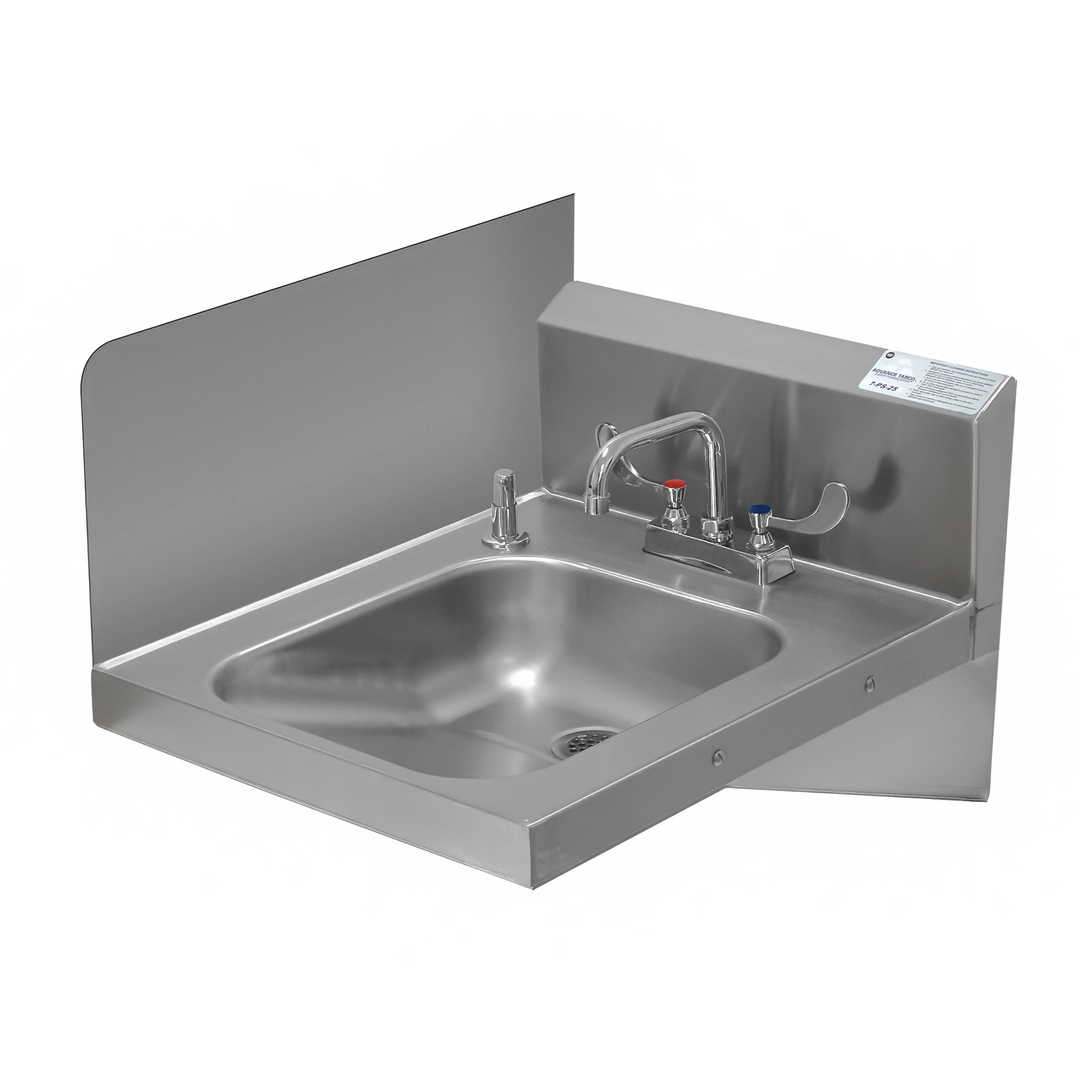 Advance Tabco 7-PS-11D 12" Tall Welded Side Splash for Handicapped Hand ...
