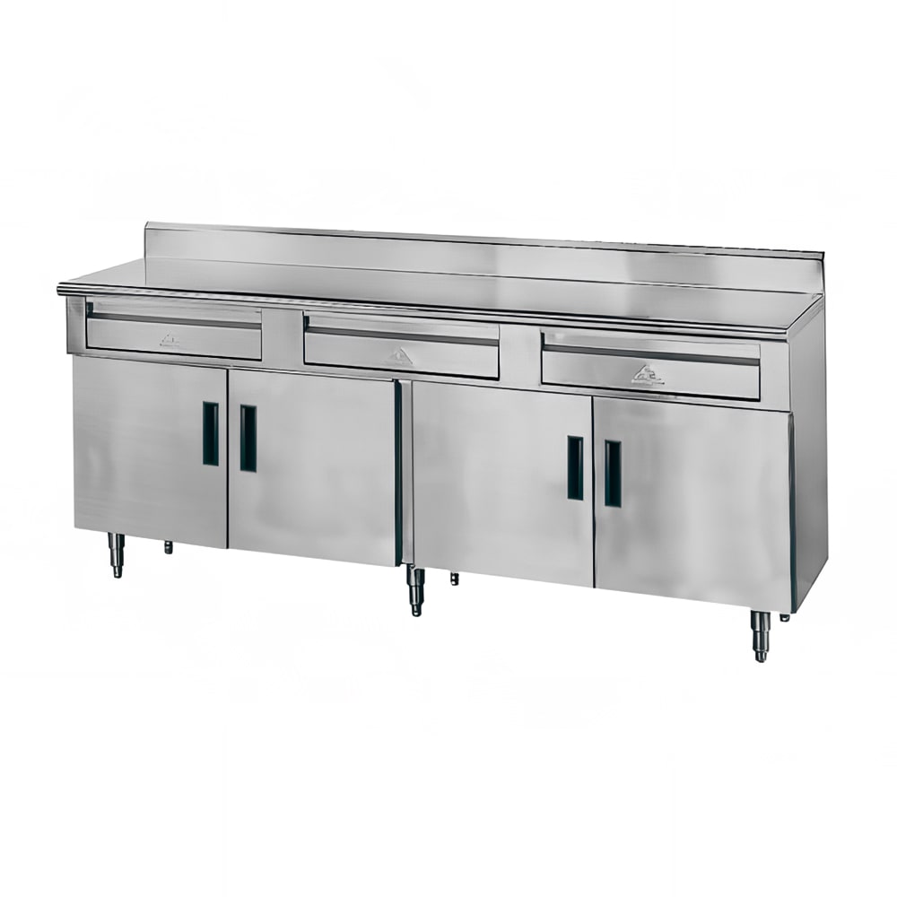 Advance Tabco HDRC-308 96" Enclosed Work Table w/ Swing Doors, 30"D