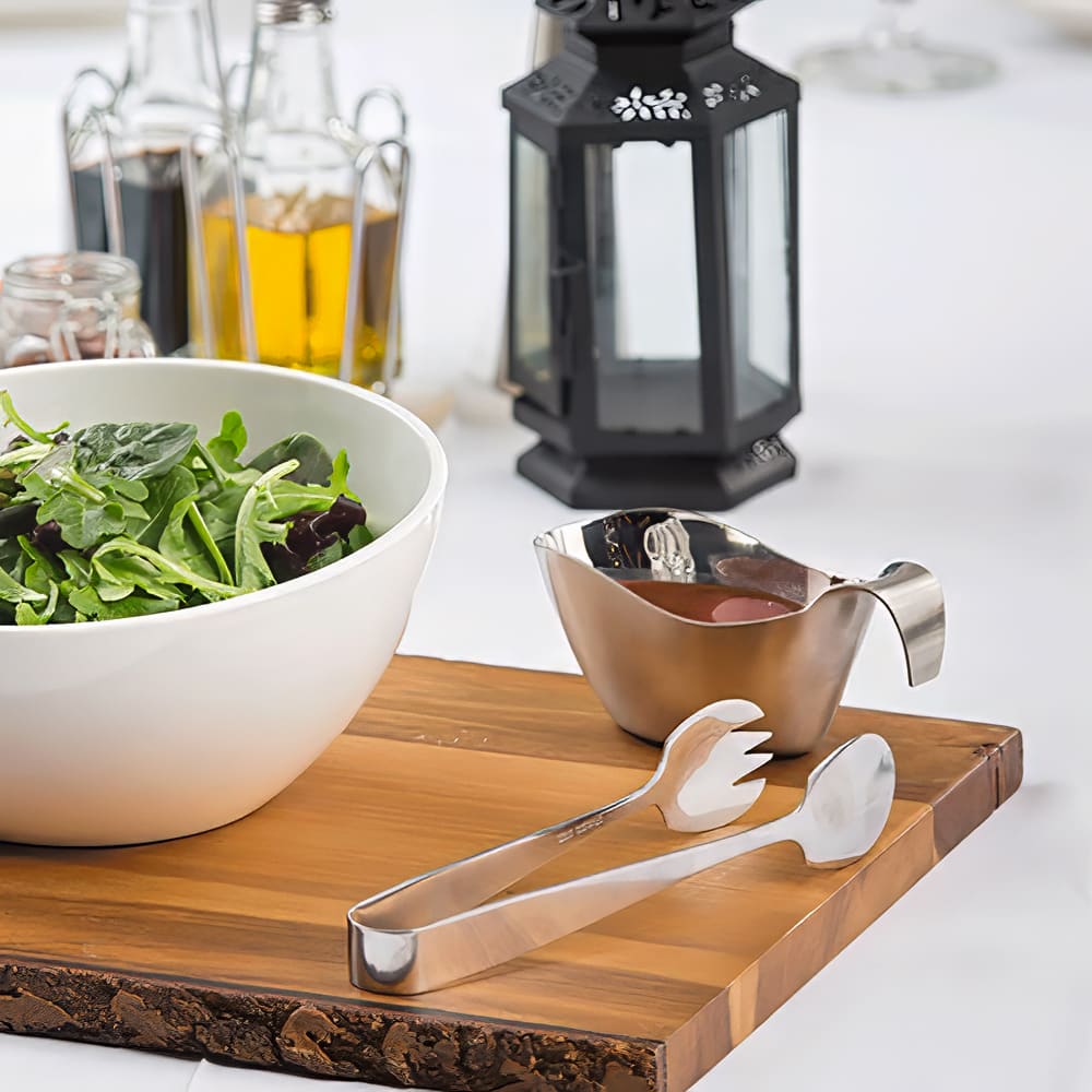 Tablecraft 9803 3 oz Stackable Gravy Boat, Brushed Stainless Steel