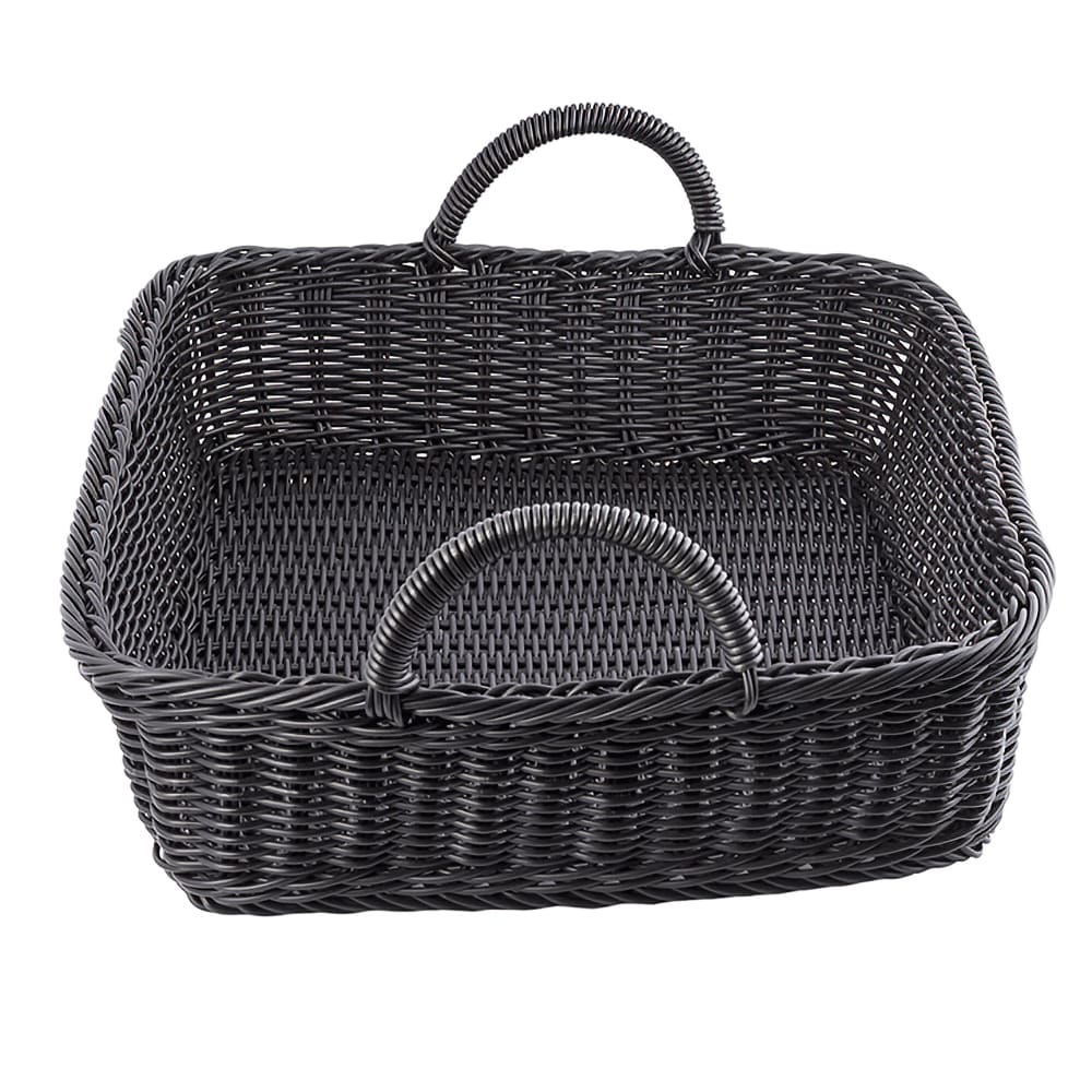 Tablecraft M2493H Ridal Collection Basket w/ Handles, 19" x 14" x 4", Rectangular, Handwoven ...