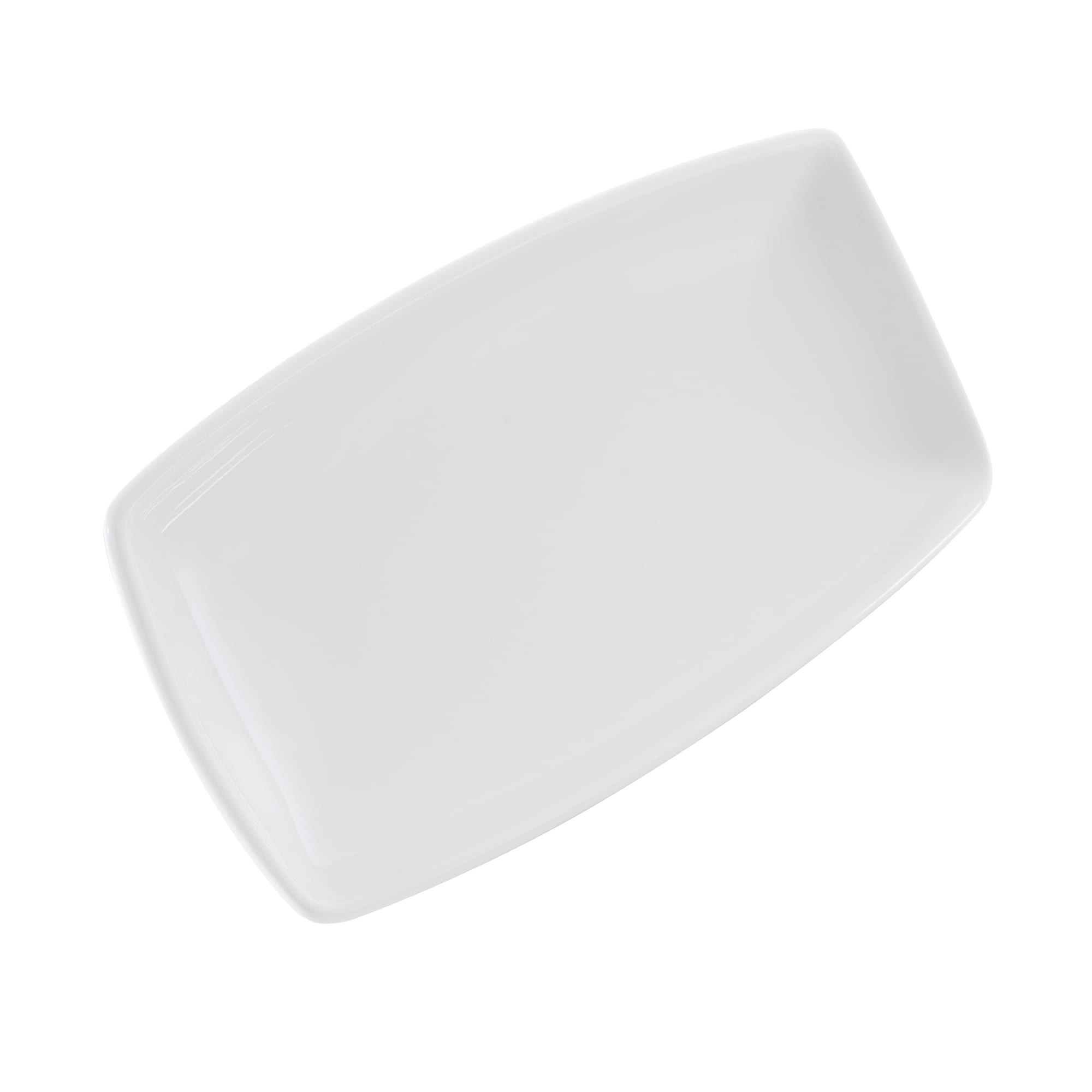 Churchill 7 3/4" x 4" Rectangular X Squared Plate - Ceramic, White (WHOP81)