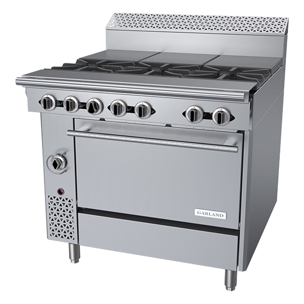 Garland C36-15C 36" 3 Burner Gas Range w/ (3) Hot Tops & Convection ...