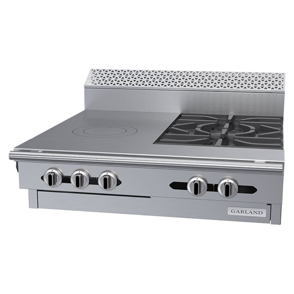 Garland C36-17M 36" 2 Burner Gas Range Top w/ (1) Hot Top - Modular ...