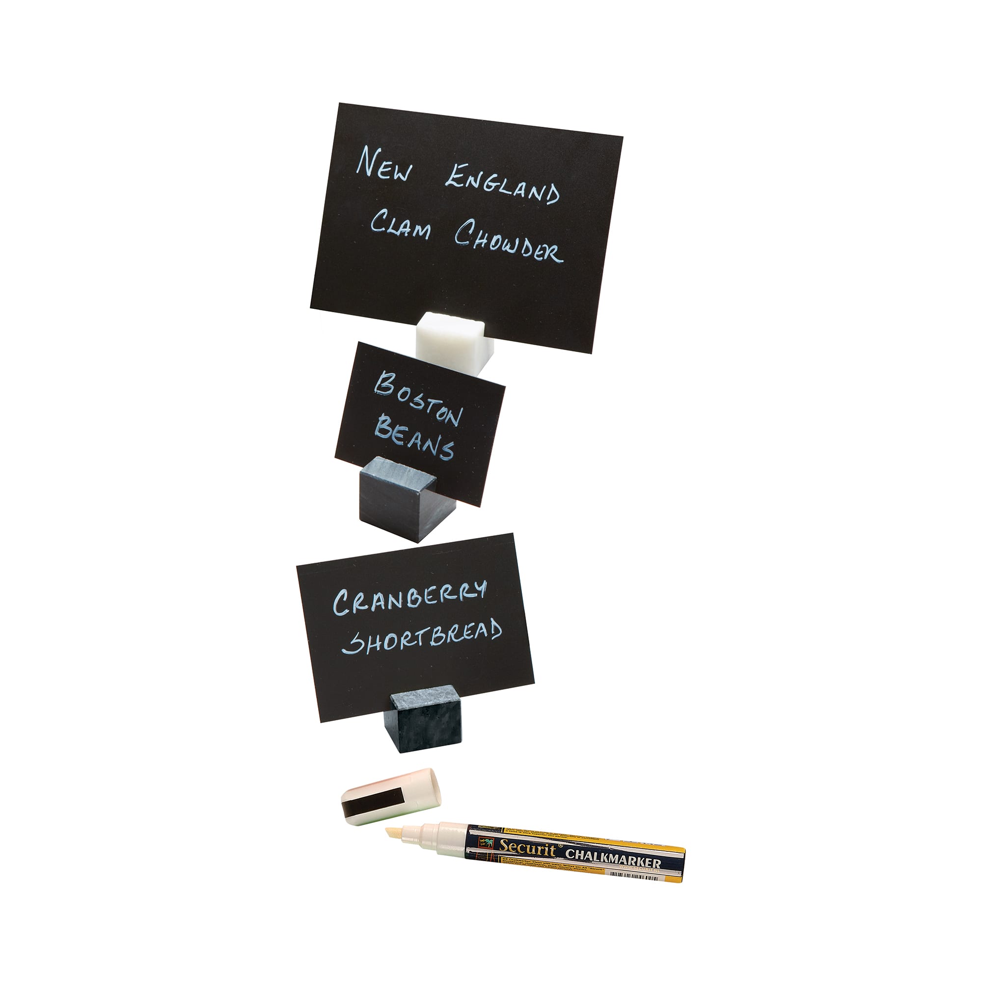 American Metalcraft TAGA8WT Mini Chalk Card w/ Chalk Marker, 3x2"