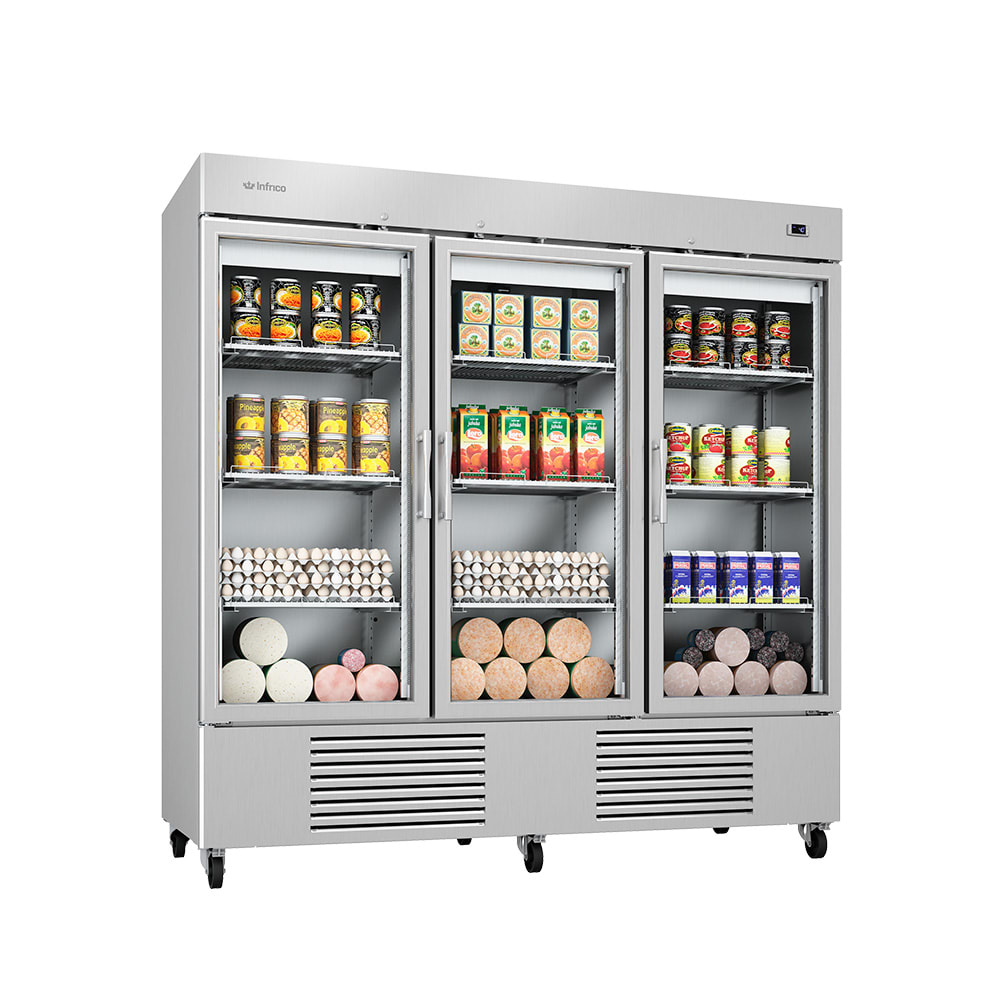 Infrico IRR-AN67CR 82" Three Section Reach In Refrigerator, (3) Left ...
