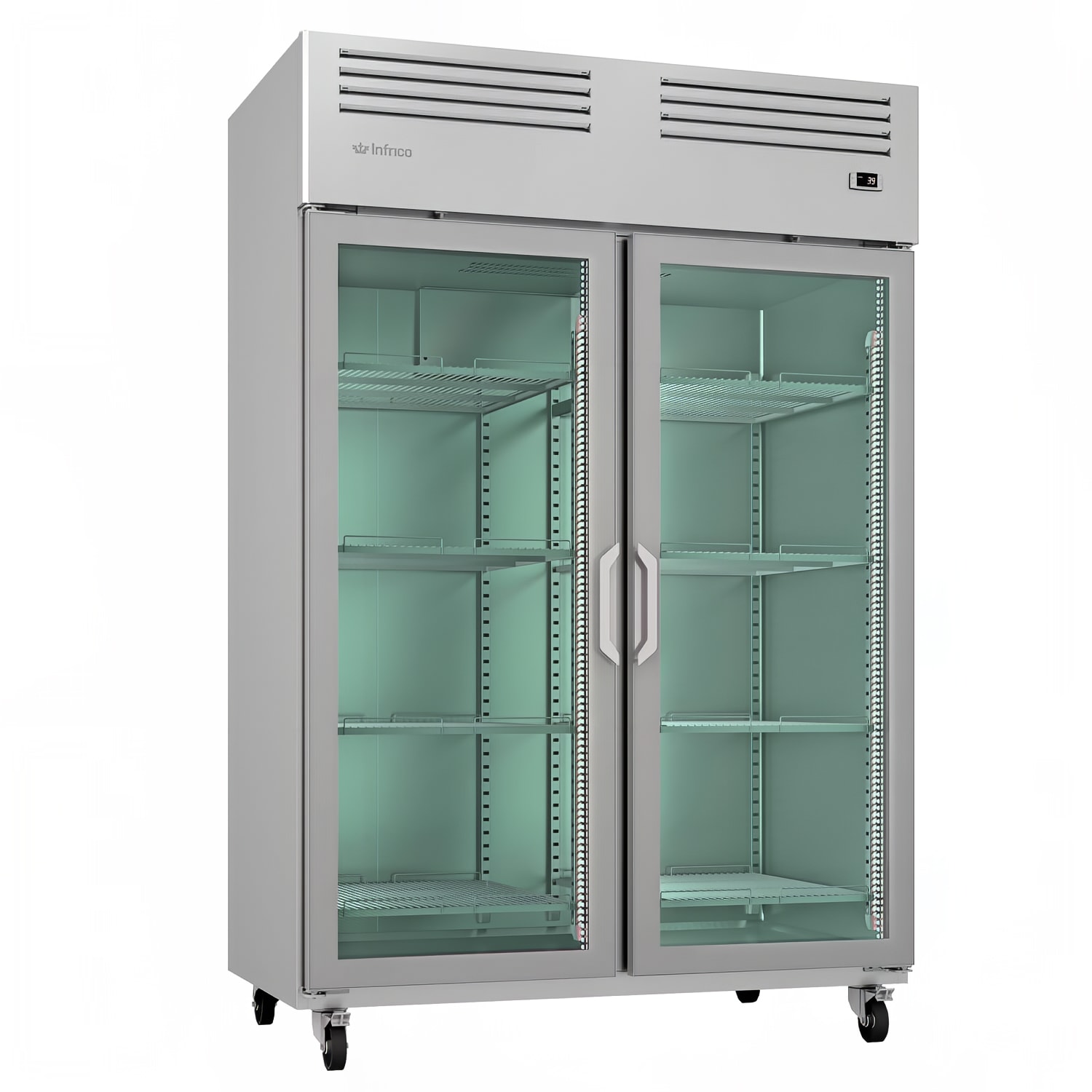 Infrico IRR-AGB49CR 54 1/2" Two Section Reach In Refrigerator, (2) Left ...