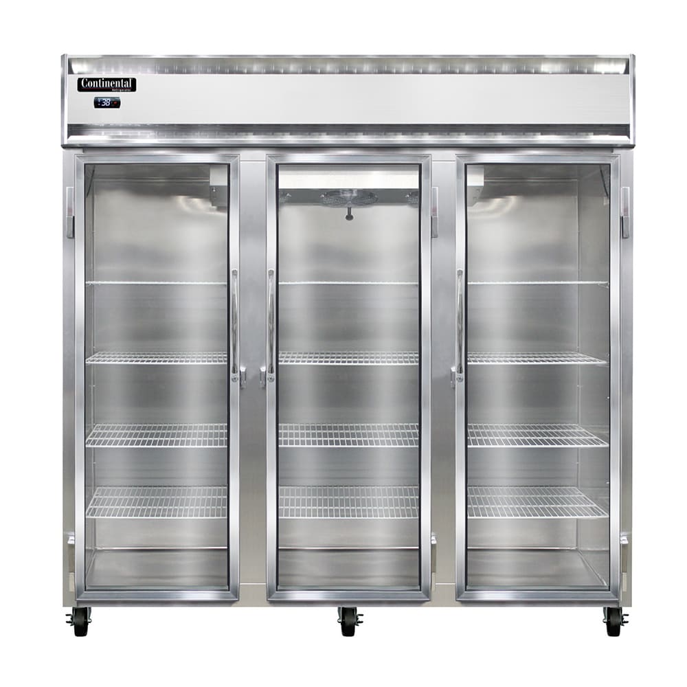 Continental 3RNGD 78" Three Section Reach In Refrigerator, (3) Left ...