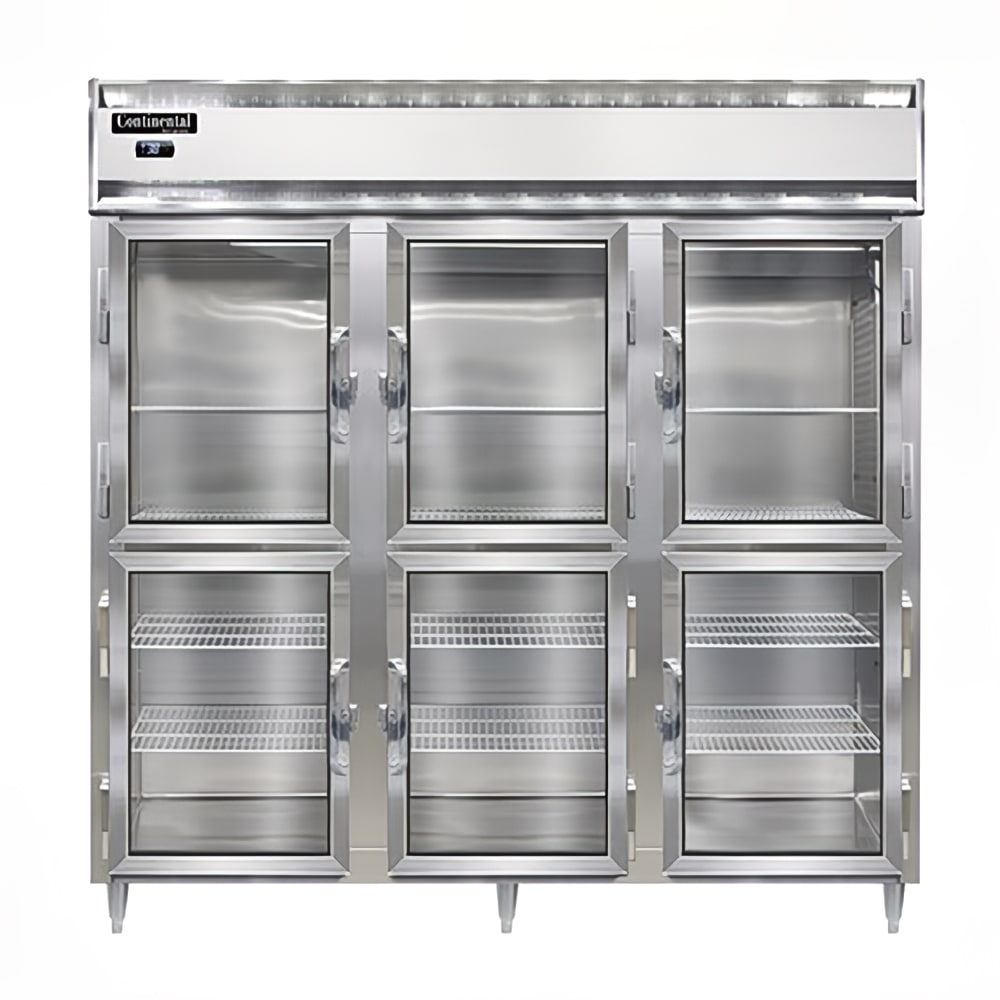 Continental D3RNSAGDHD 78" Three Section Reach In Refrigerator, (6 ...