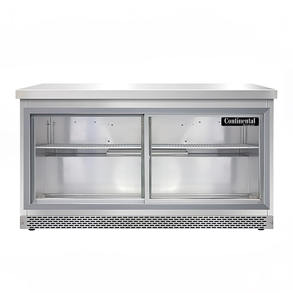 Continental SW60NSGD-FB 60" Worktop Refrigerator w/ (2) Sections, 115v