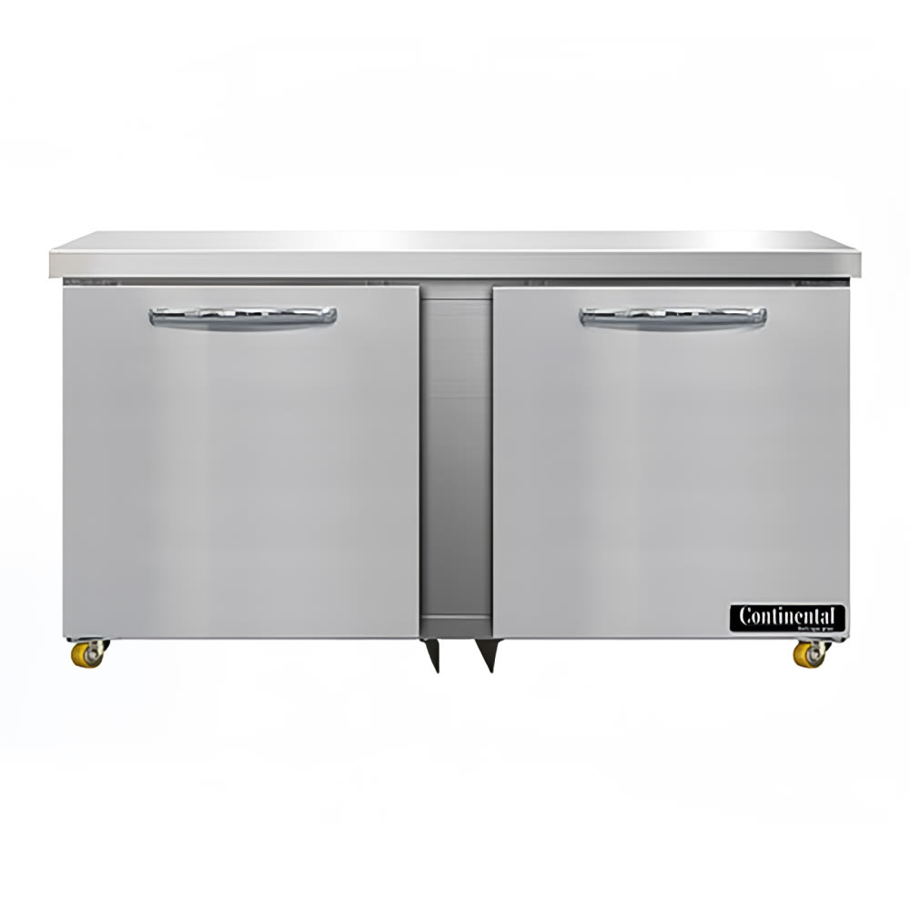Continental SWF60N-U 60" W Undercounter Freezer w/ (2) Sections & (2 ...