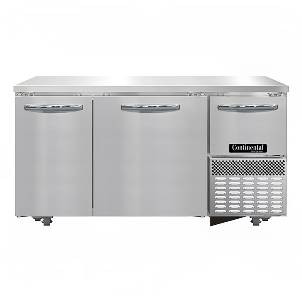 Continental RA60N-U 60" W Undercounter Refrigerator w/ (3) Sections ...