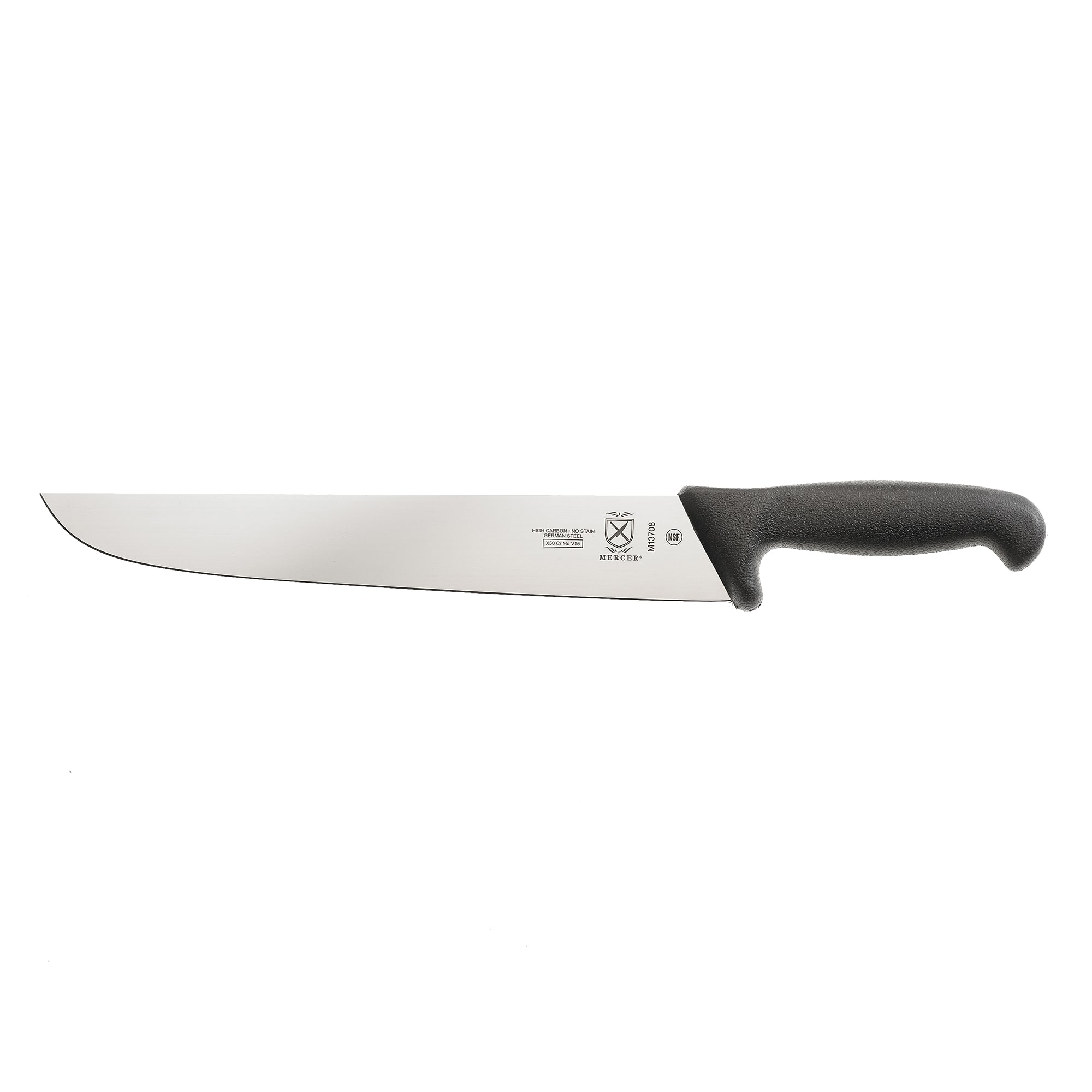 Mercer Culinary M13708 11 4/5" European Butcher Knife w/ Black Textured ...