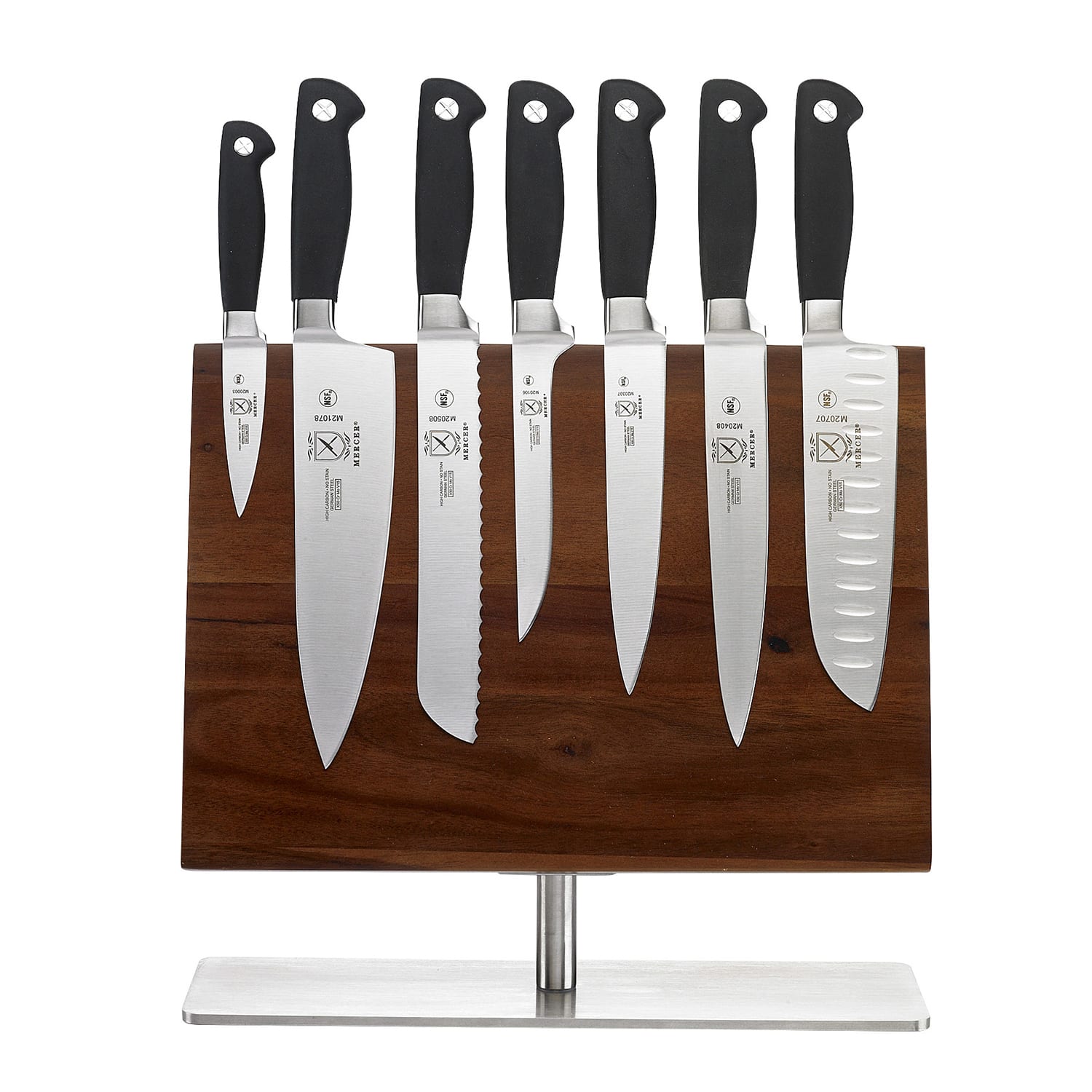 Mercer Culinary M21943 8 Piece Knife Set w/ Acacia Magnetic Board