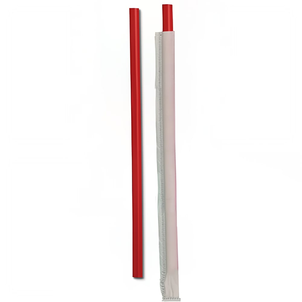 D&W Fine Pack 10 1/4" Wrapped Giant Straws - Polypropylene, Red (DSTGW4 ...