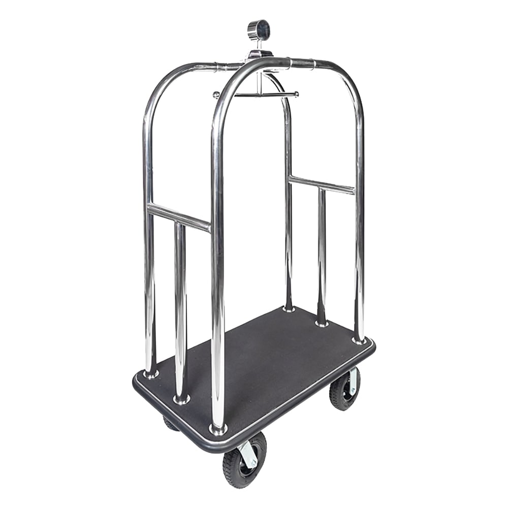 CSL Luggage Cart w/ Carpeted Deck - 44"L x 24"W x 75"H, Stainless ...