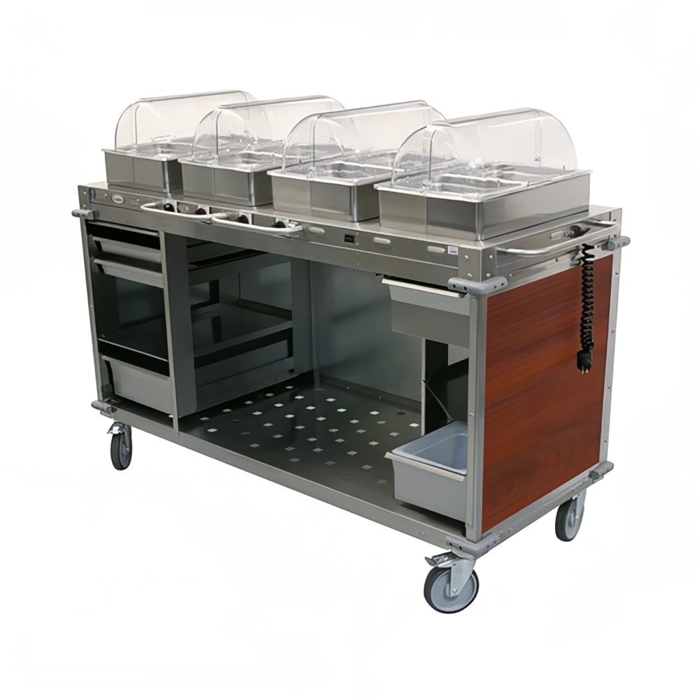 Cadco CBC-HHHH-L5-4 70 1/4" Hot Food Table w/ (4) Wells & Undershelf, 120v