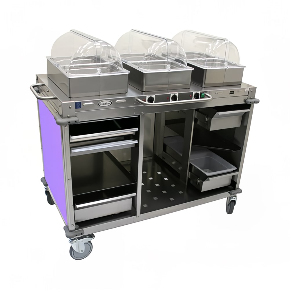 Cadco CBC-HHH-L7-4 55 1/2" Hot Food Table w/ (3) Wells & Undershelf, 120v